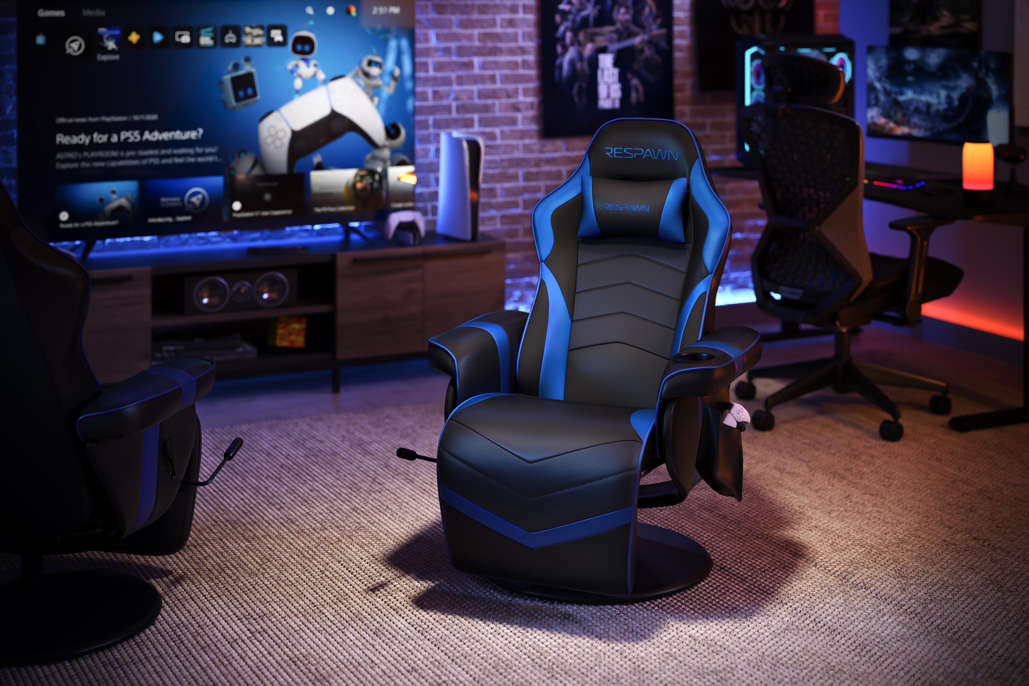 Click here for RESPAWN 900 Gaming Recliner Leather  Blue prices