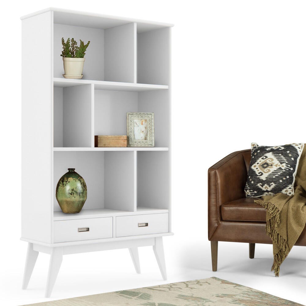 Click here for Simpli Home Draper Bookcase and Storage Unit  Whit... prices