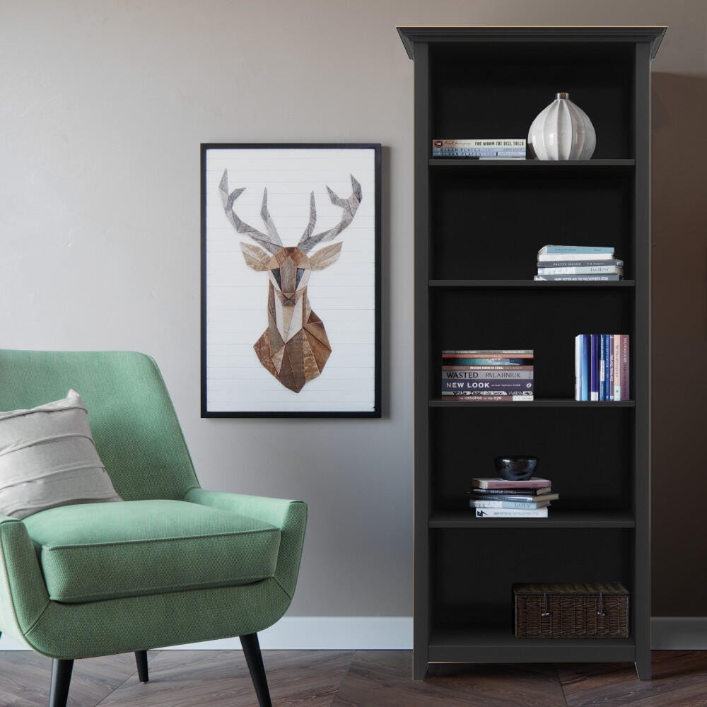 Click here for Simpli Home Amherst 5 Shelf Bookcase  Black prices