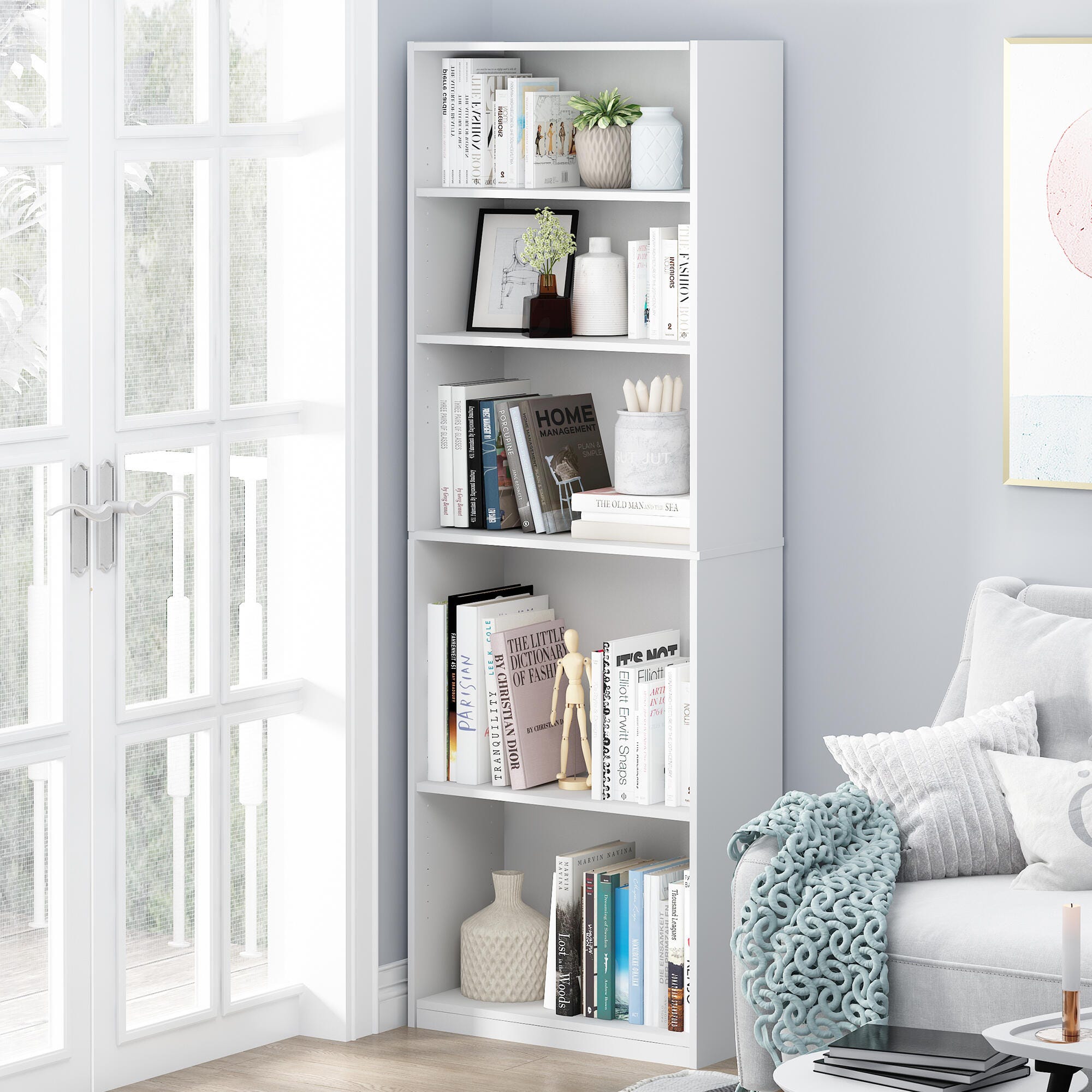 Click here for Furinno JAYA 5-Shelf Bookcase  White prices