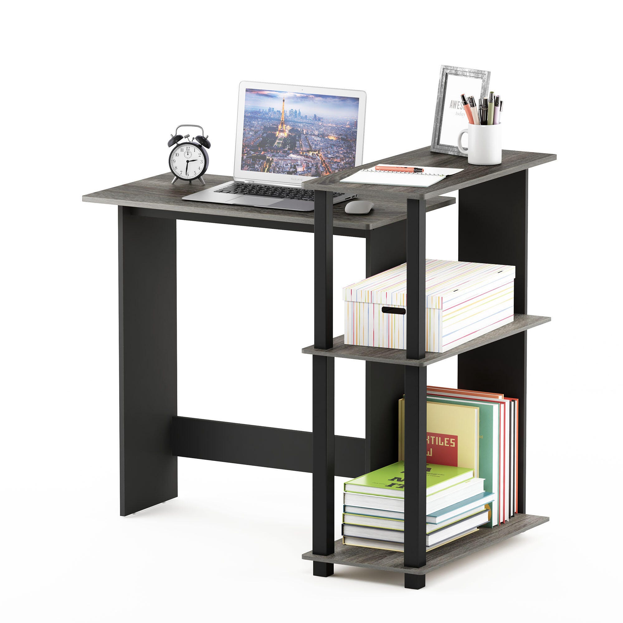 Click here for Furinno Abbott Corner Computer Desk with Bookshelf... prices