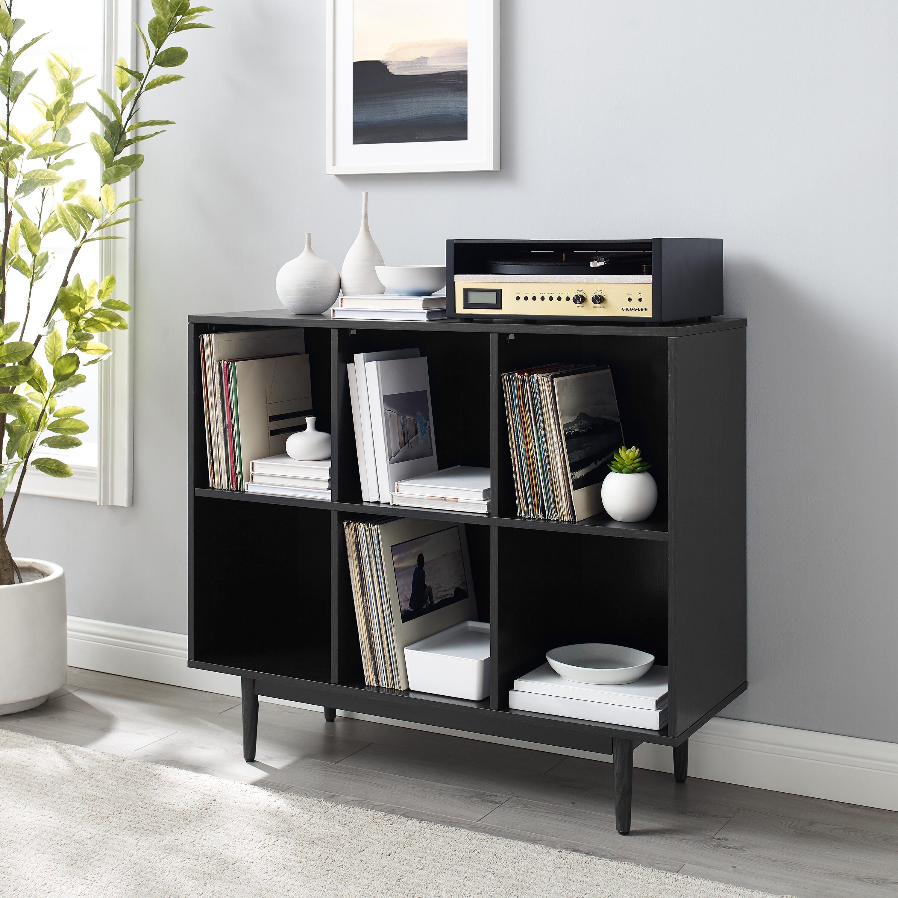 Click here for Crosley Liam 6-Cube Bookcase  Black prices
