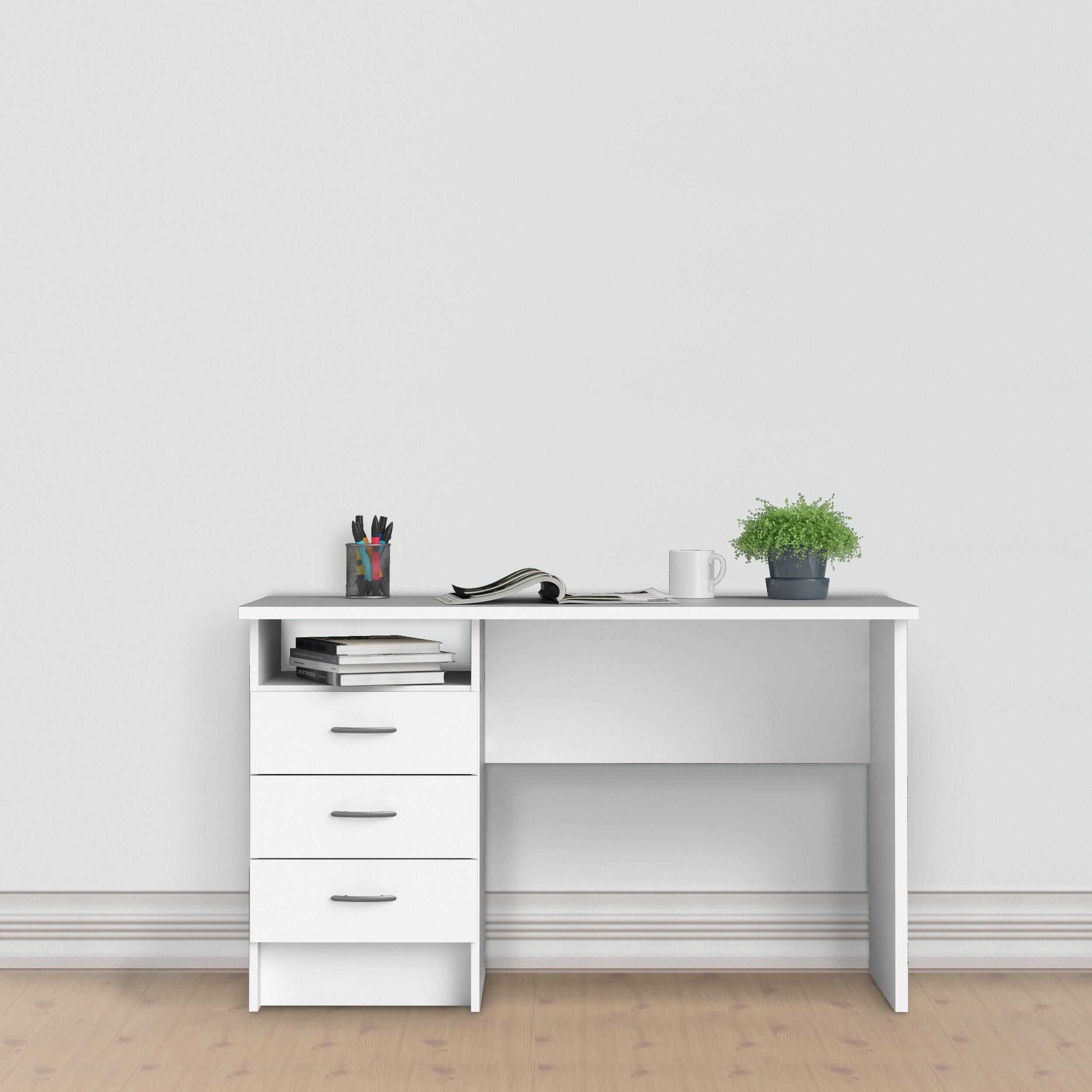 Click here for Whitman Desk with 3 Drawers  White prices