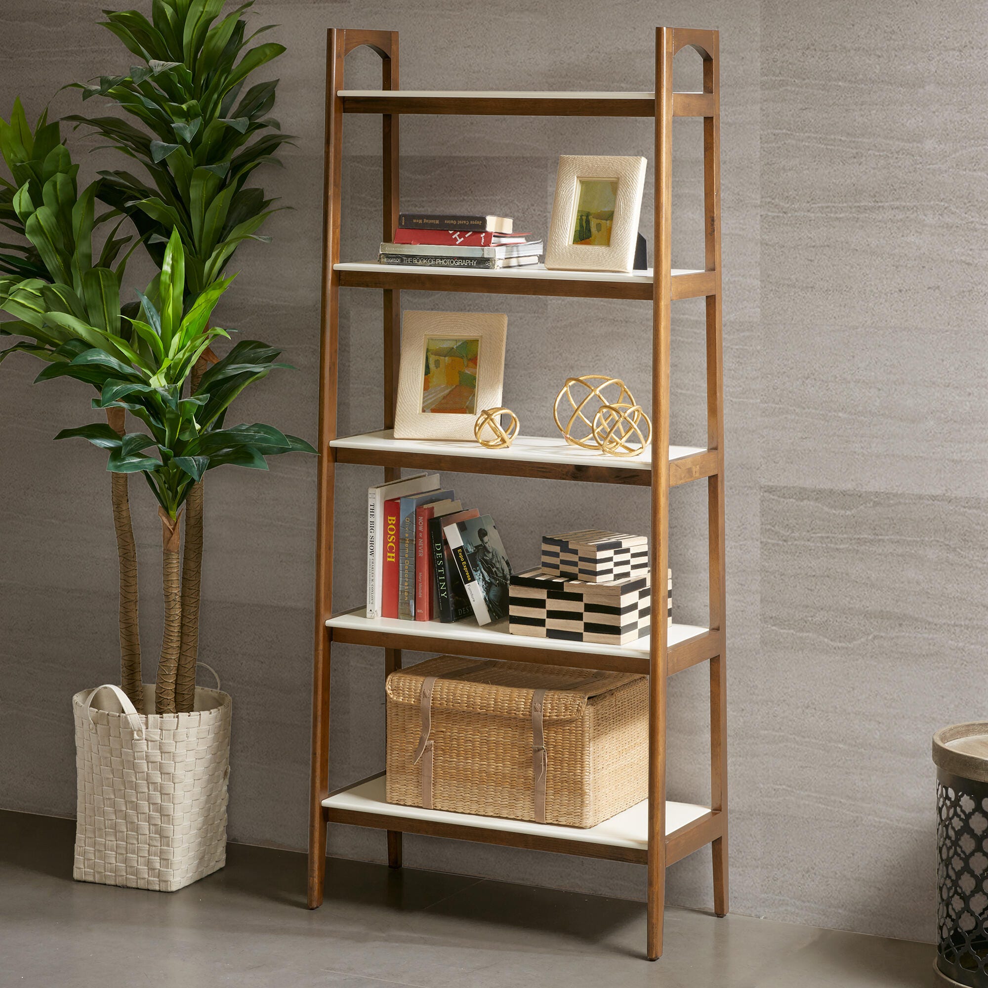 Click here for Avenu Shelf / Bookcase  Off White/Pecan prices