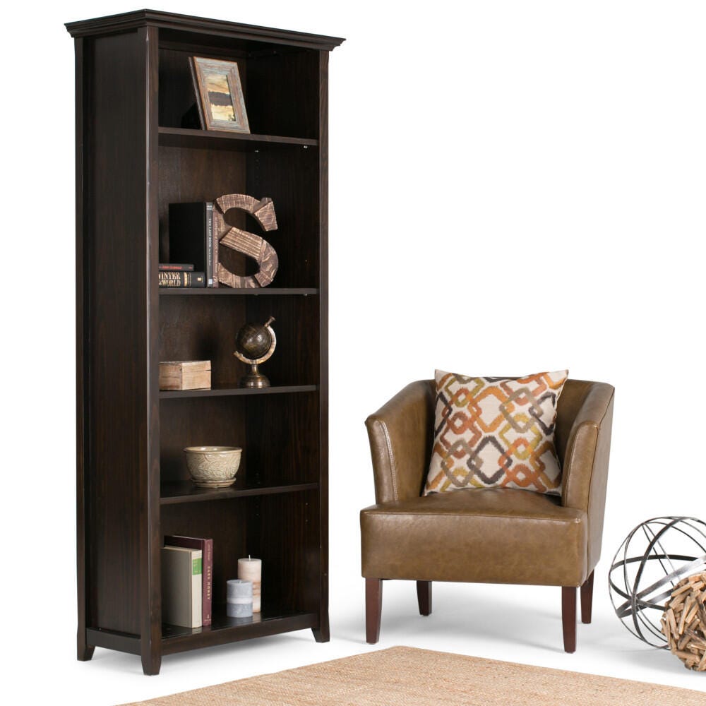 Click here for Simpli Home Amherst 5 Shelf Bookcase  Hickory Brow... prices