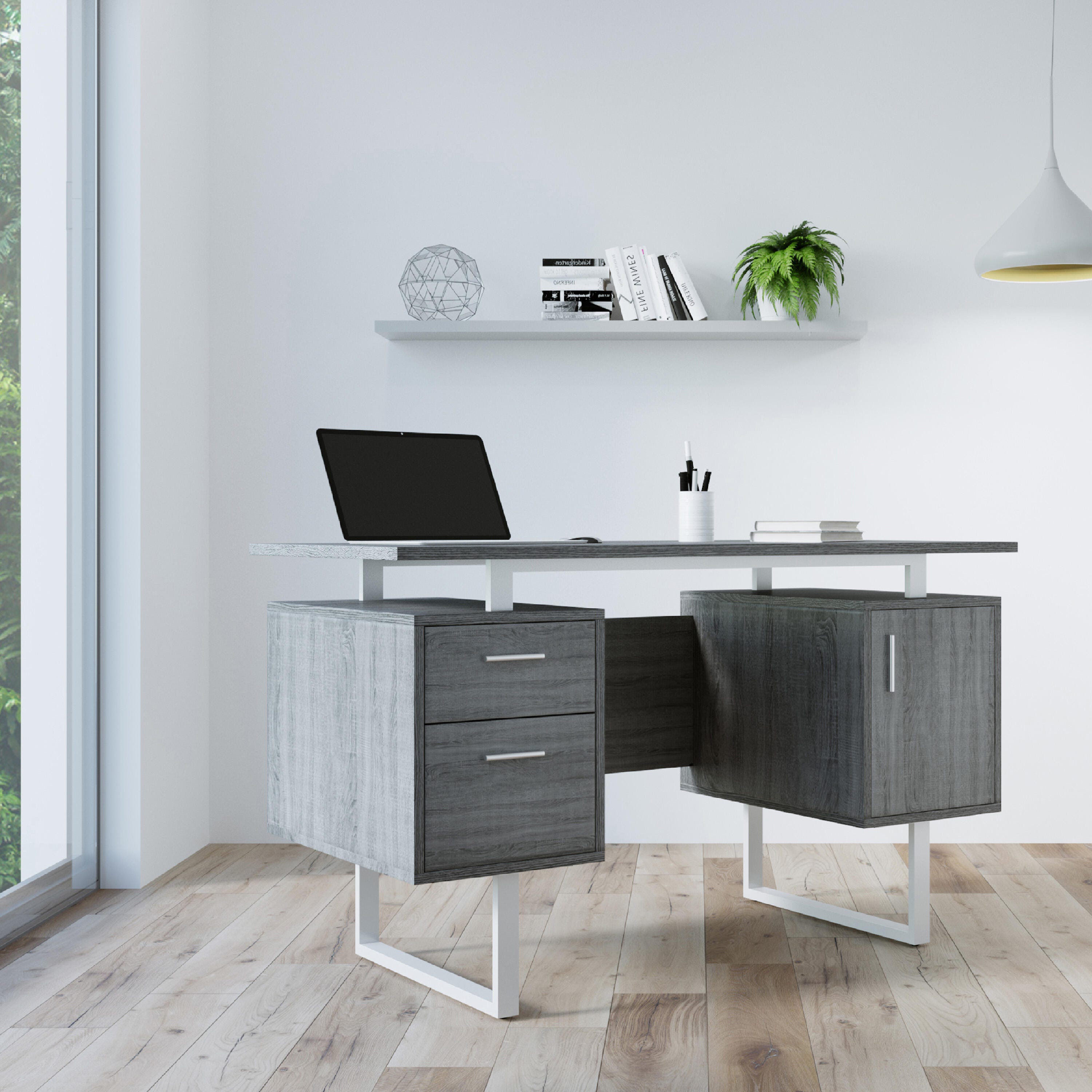 Click here for Techni Mobili Modern Office Desk with Storage  Gra... prices