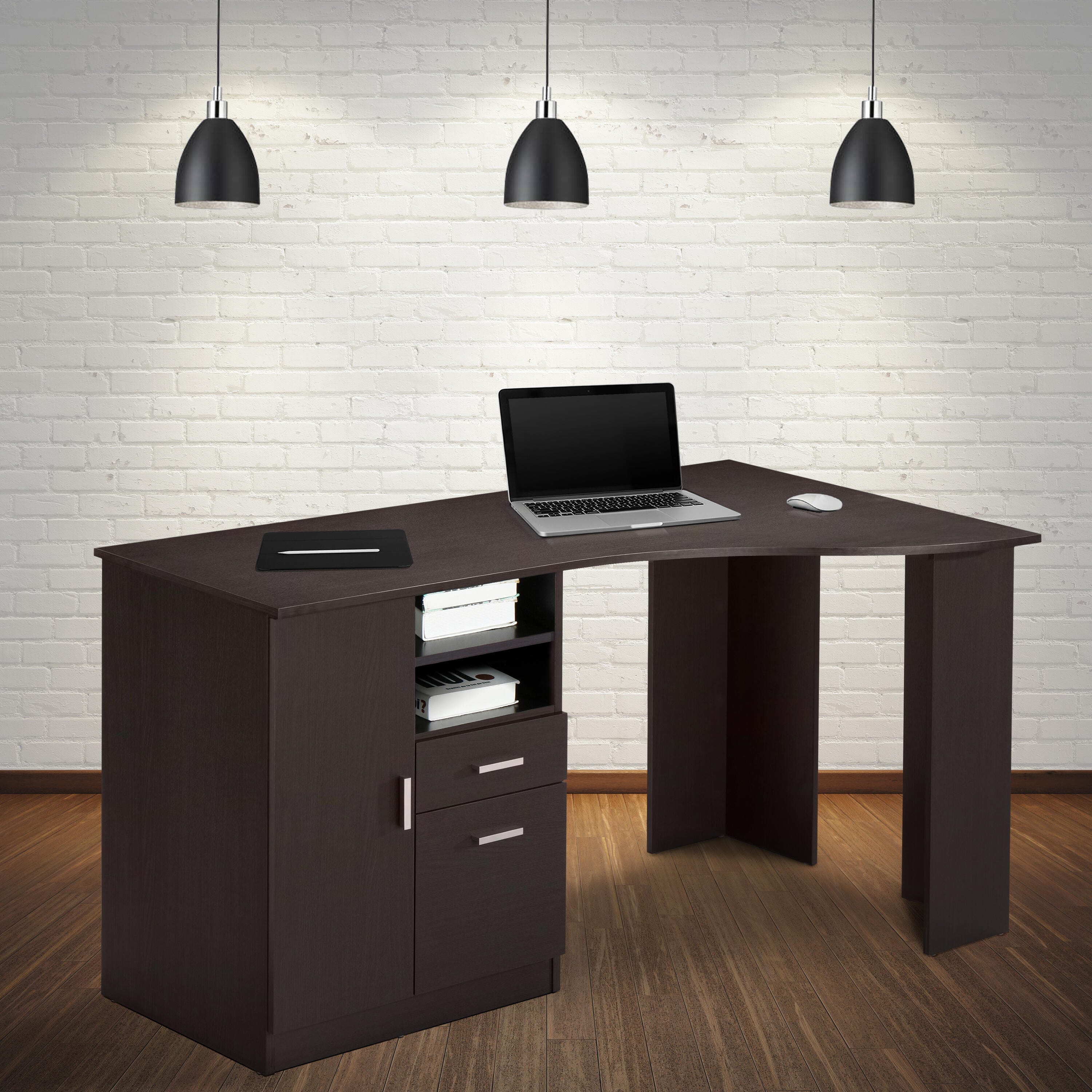 Click here for Techni Mobili Office Desk with Storage  Espresso prices