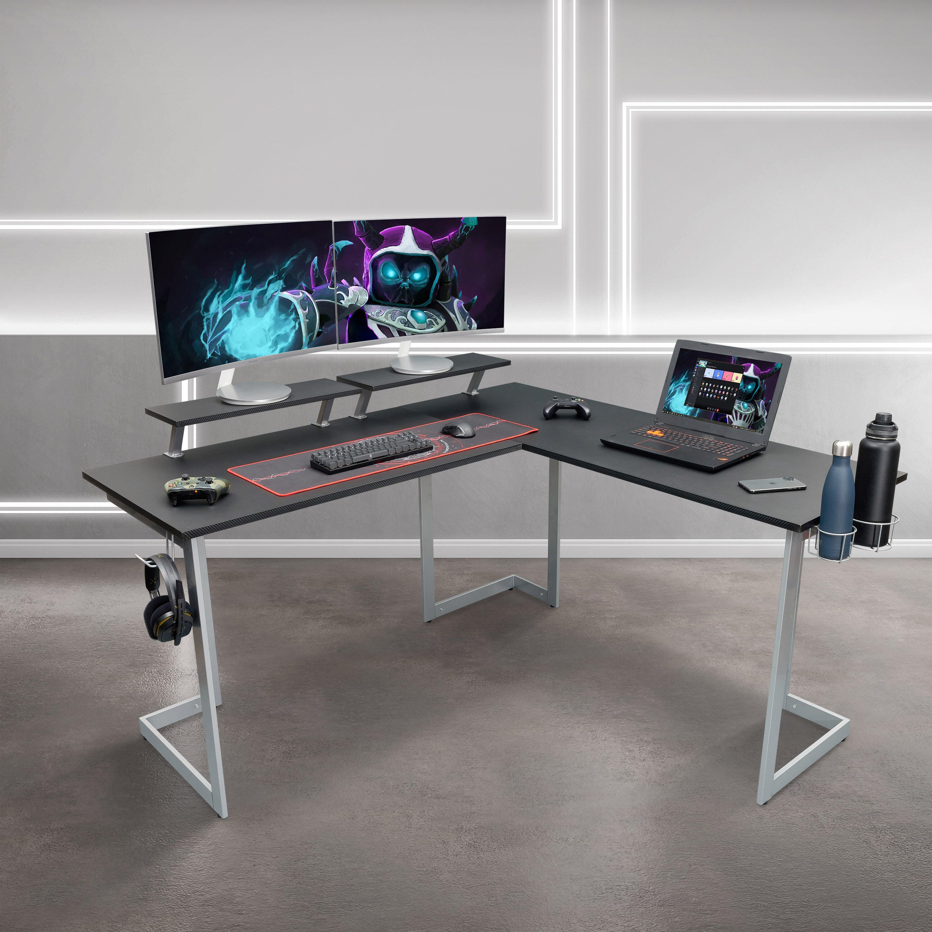Click here for Techni Sport Warrior L-Shaped Gaming Desk  Black prices