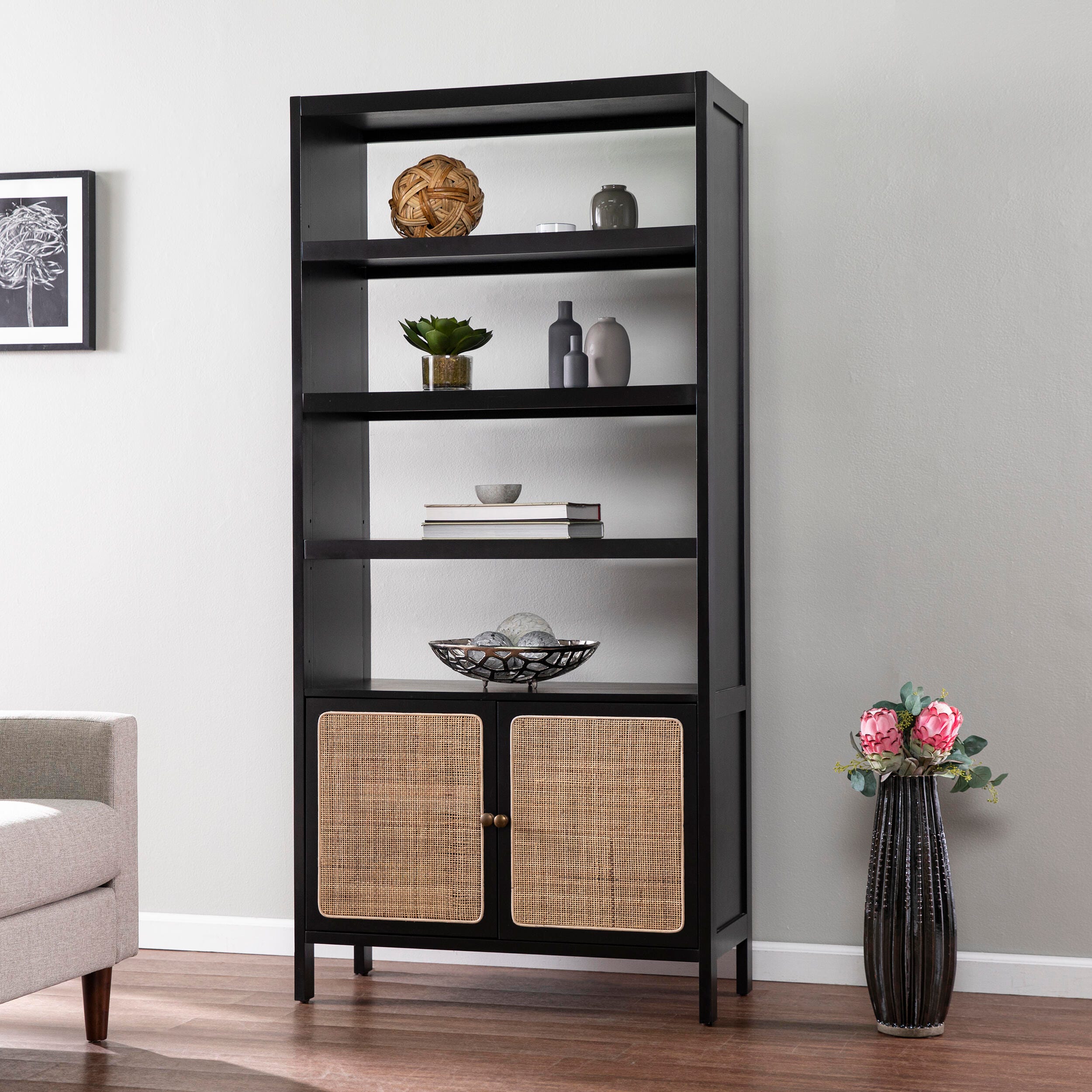Click here for Southern Enterprises Furniture Nollyn Bookcase  Bl... prices