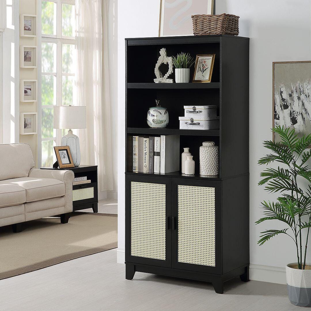 Click here for Sheridan Cane 71 Bookcase  Black prices
