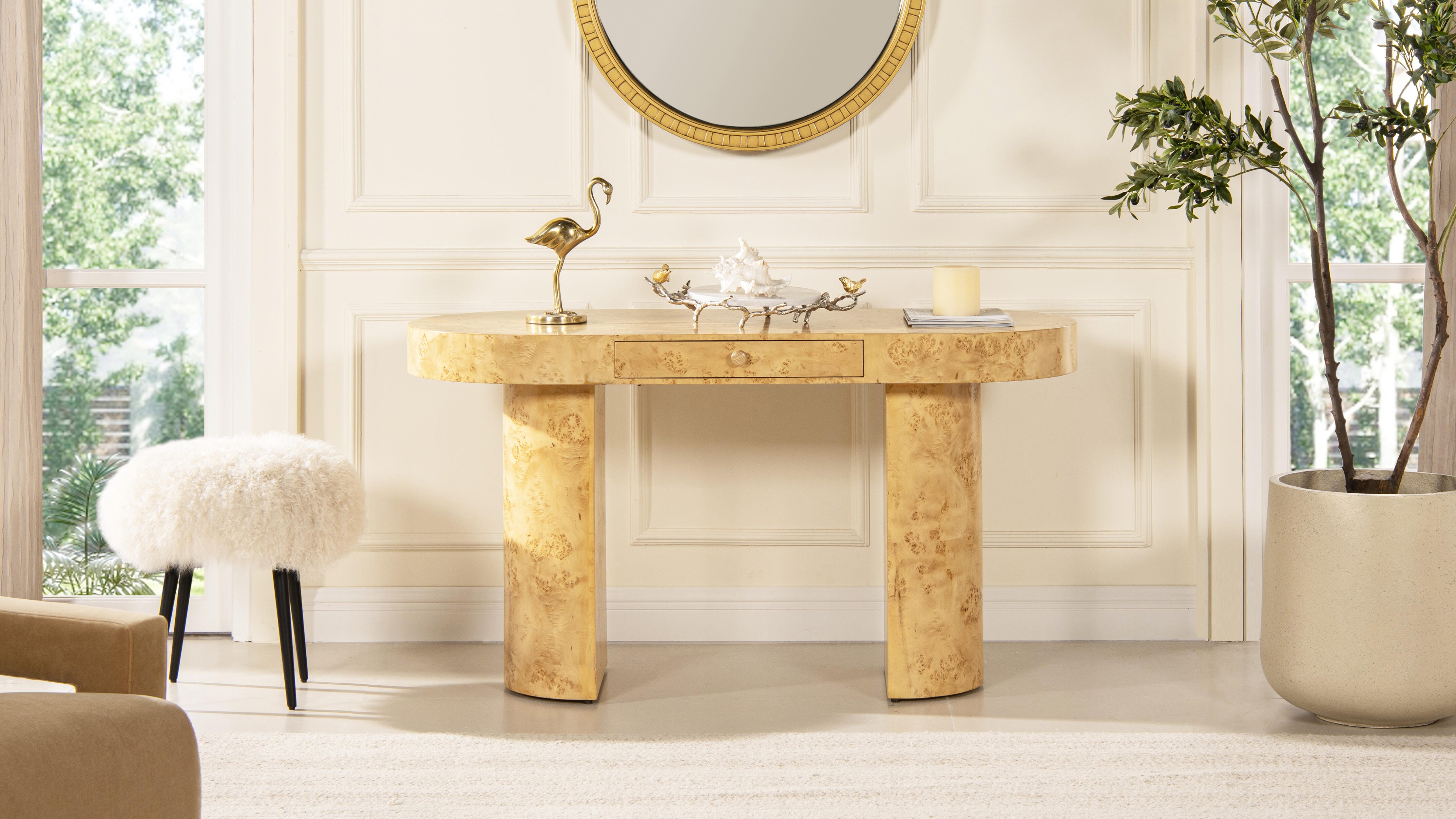 Click here for Jesse 55.5 Oval Computer Desk  Warm Natural Brown prices