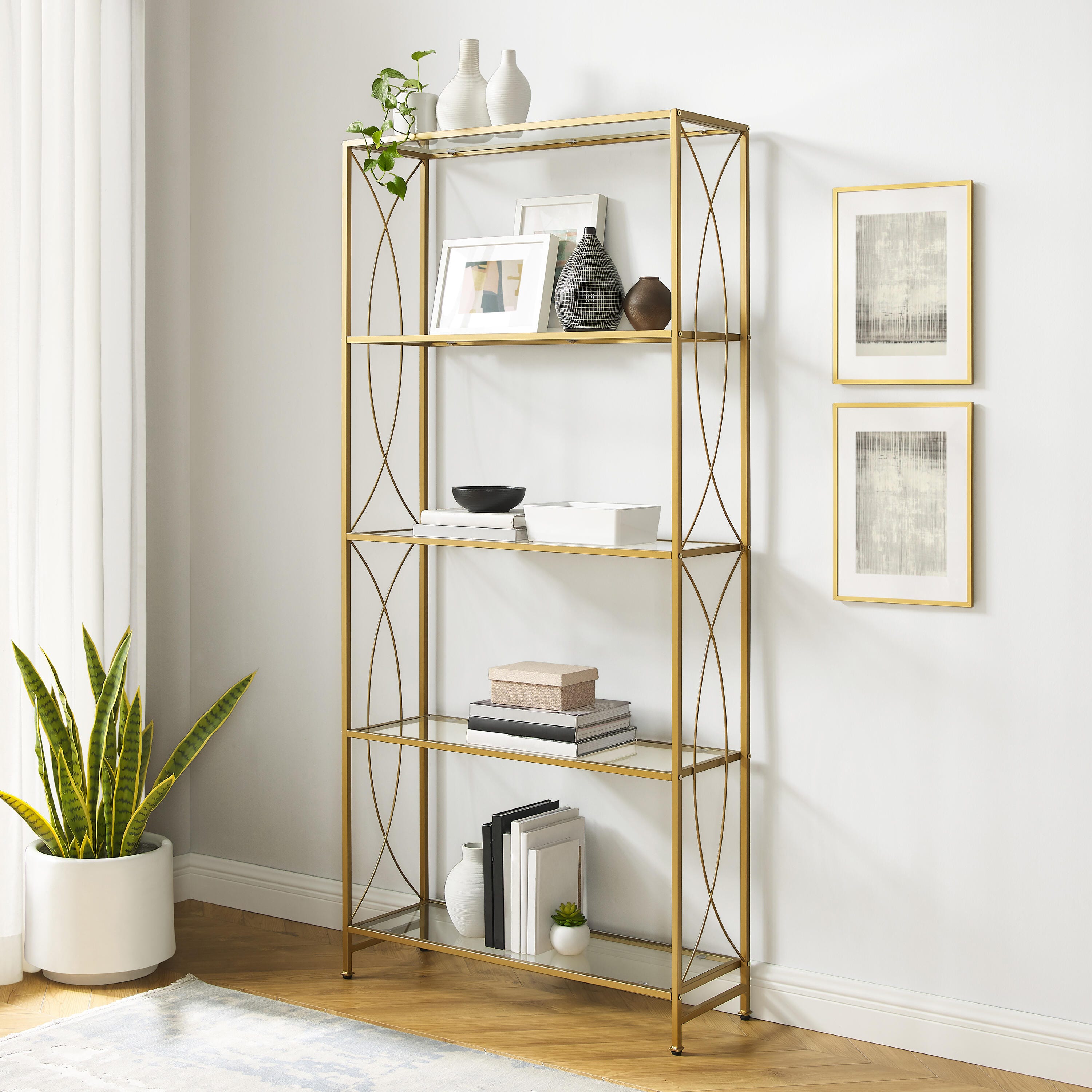 Click here for Crosley Furniture Helena 76 Bookcase  Gold prices