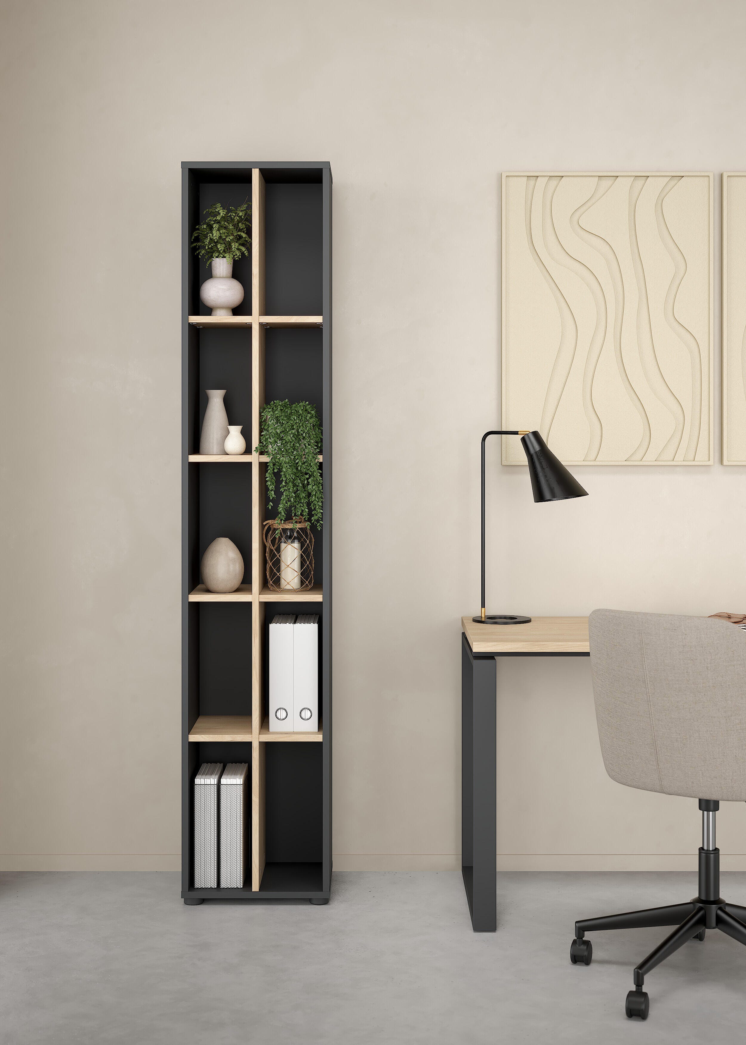 Click here for Sign 10 Shelf Narrow Bookcase  Jackson Hickory/Gra... prices