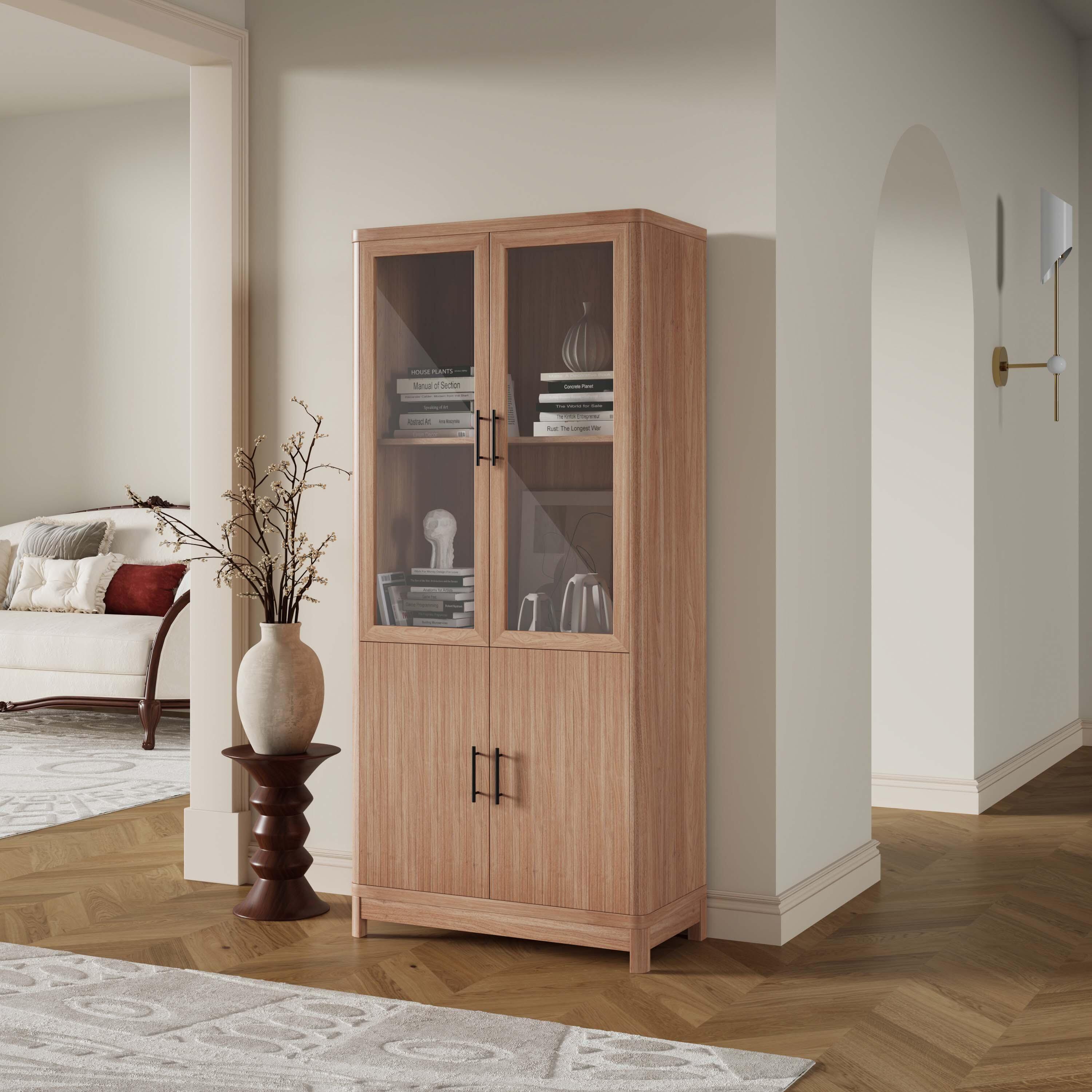 Click here for Manhattan Comfort Jodie 68 Bookcase With Tempered... prices