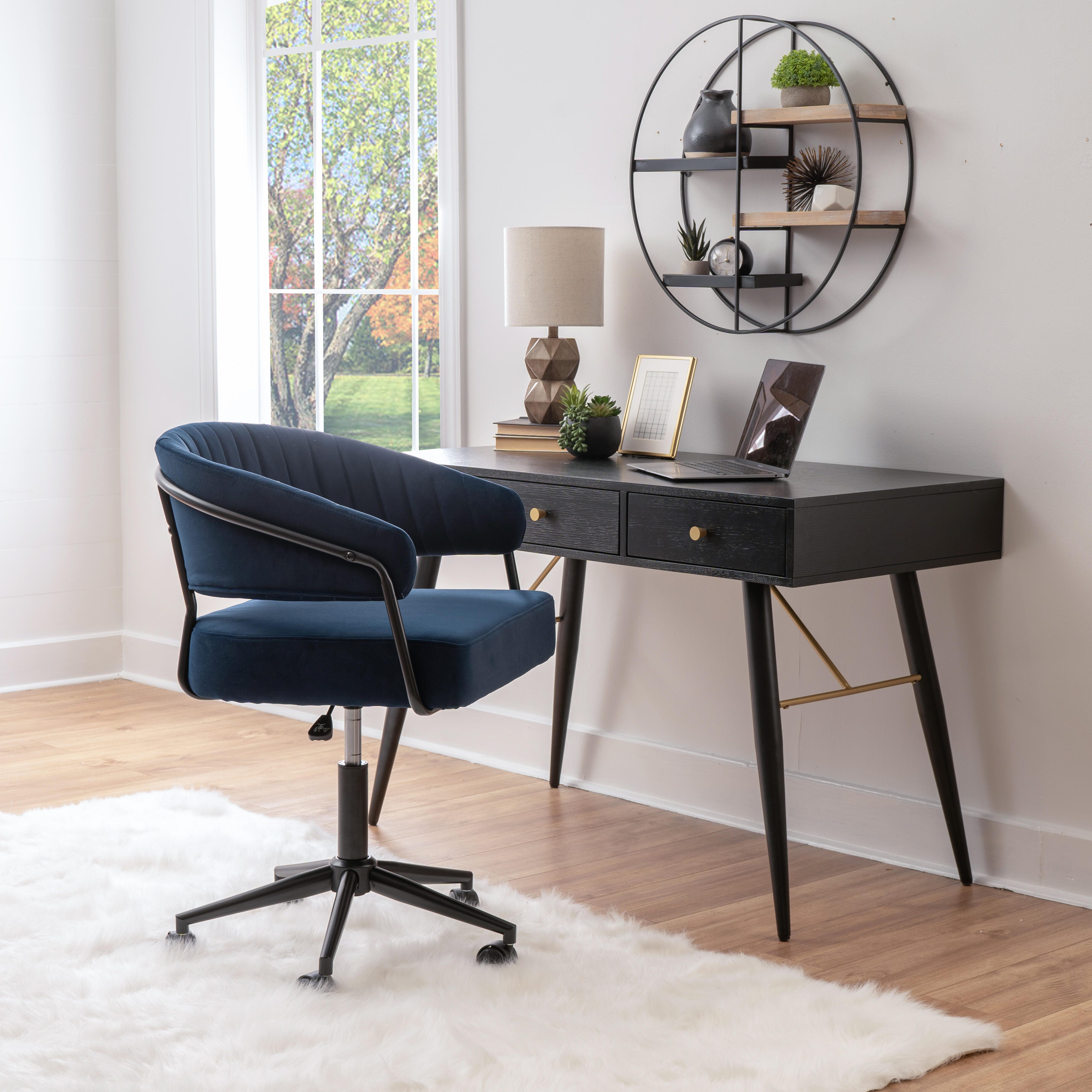 Click here for Linon Porter Home Office Desk Chair  Navy prices