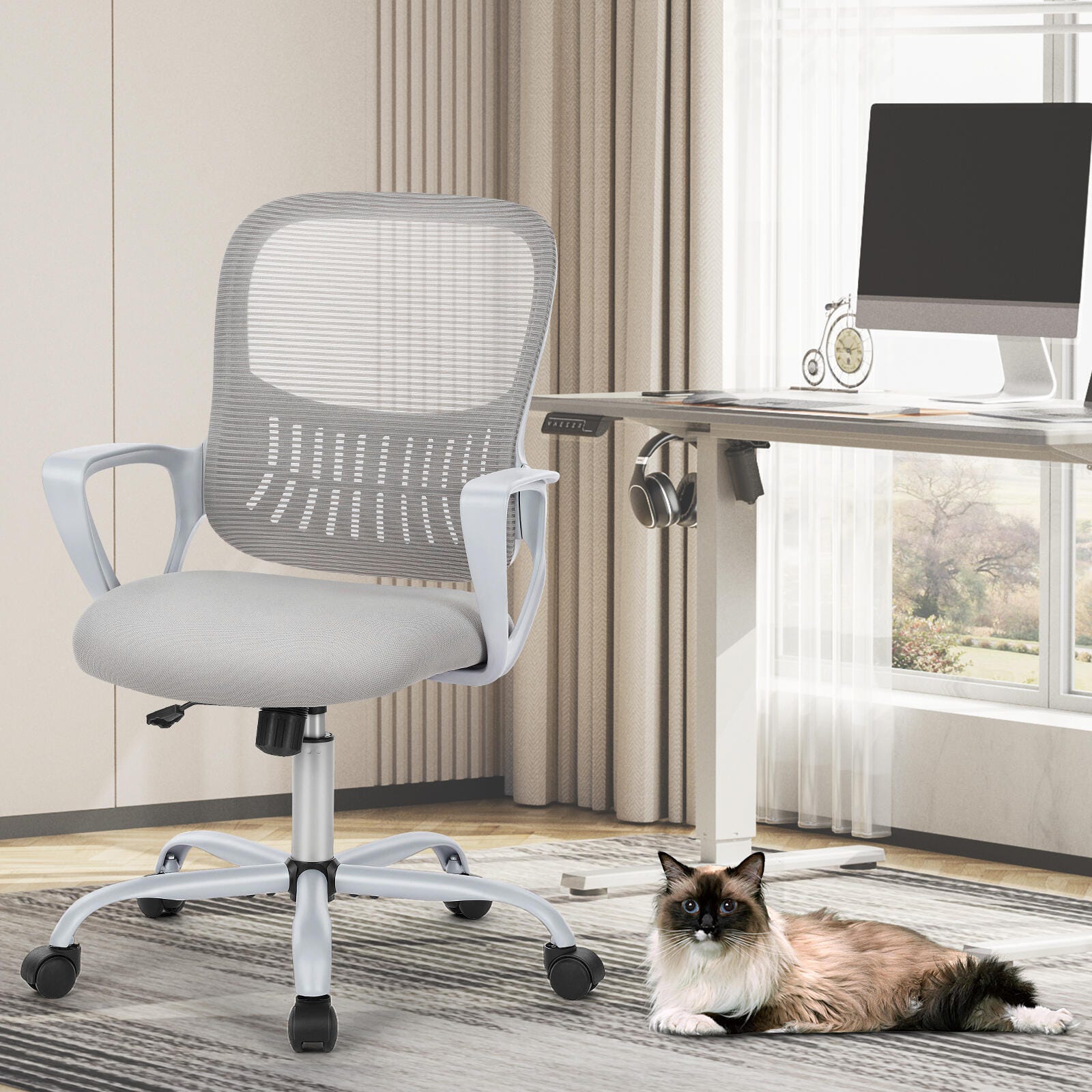 Click here for Dovelina Lexcy Home Office Desk Chair  Gray prices