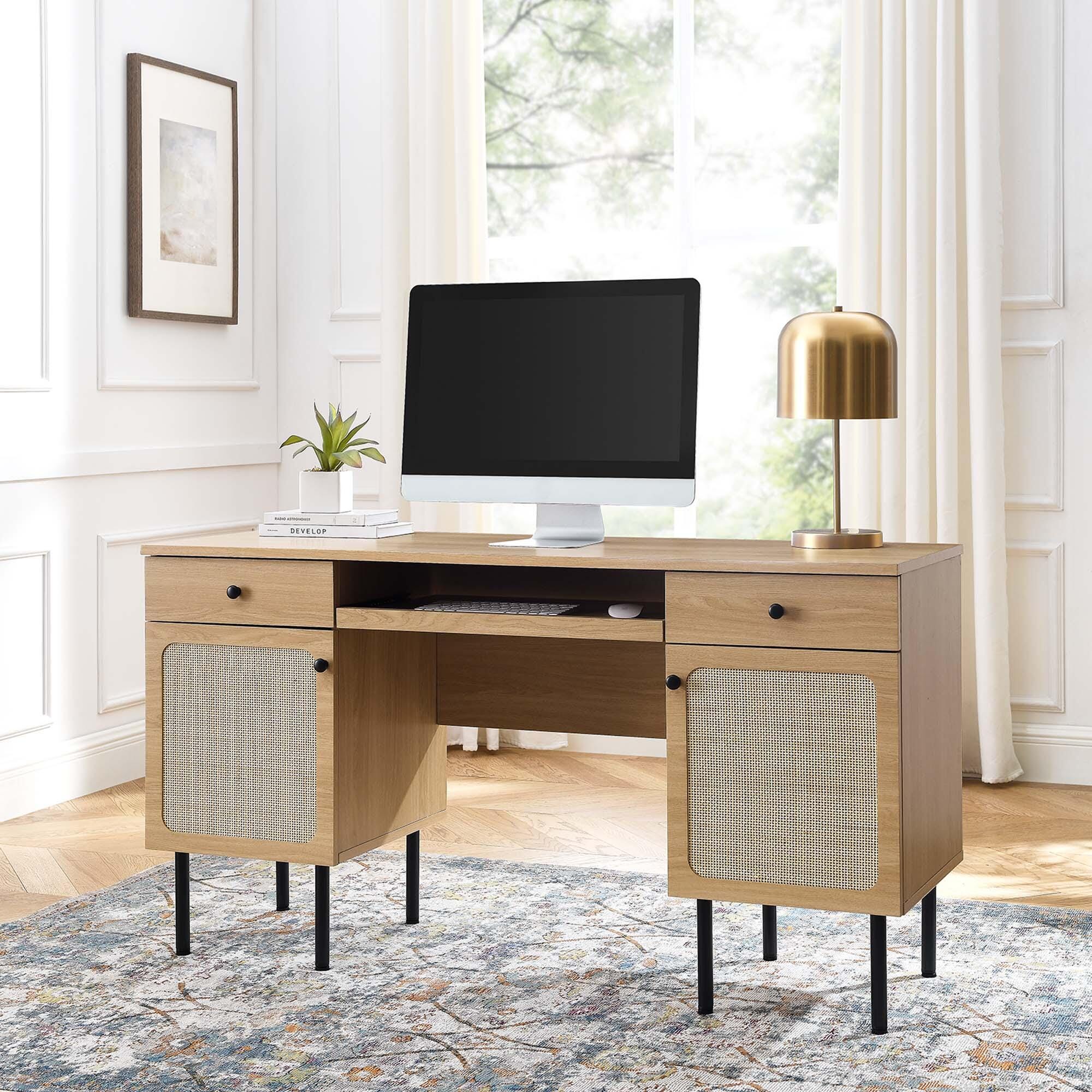 Click here for Modway Chaucer 19 Home Office Desk  Oak prices