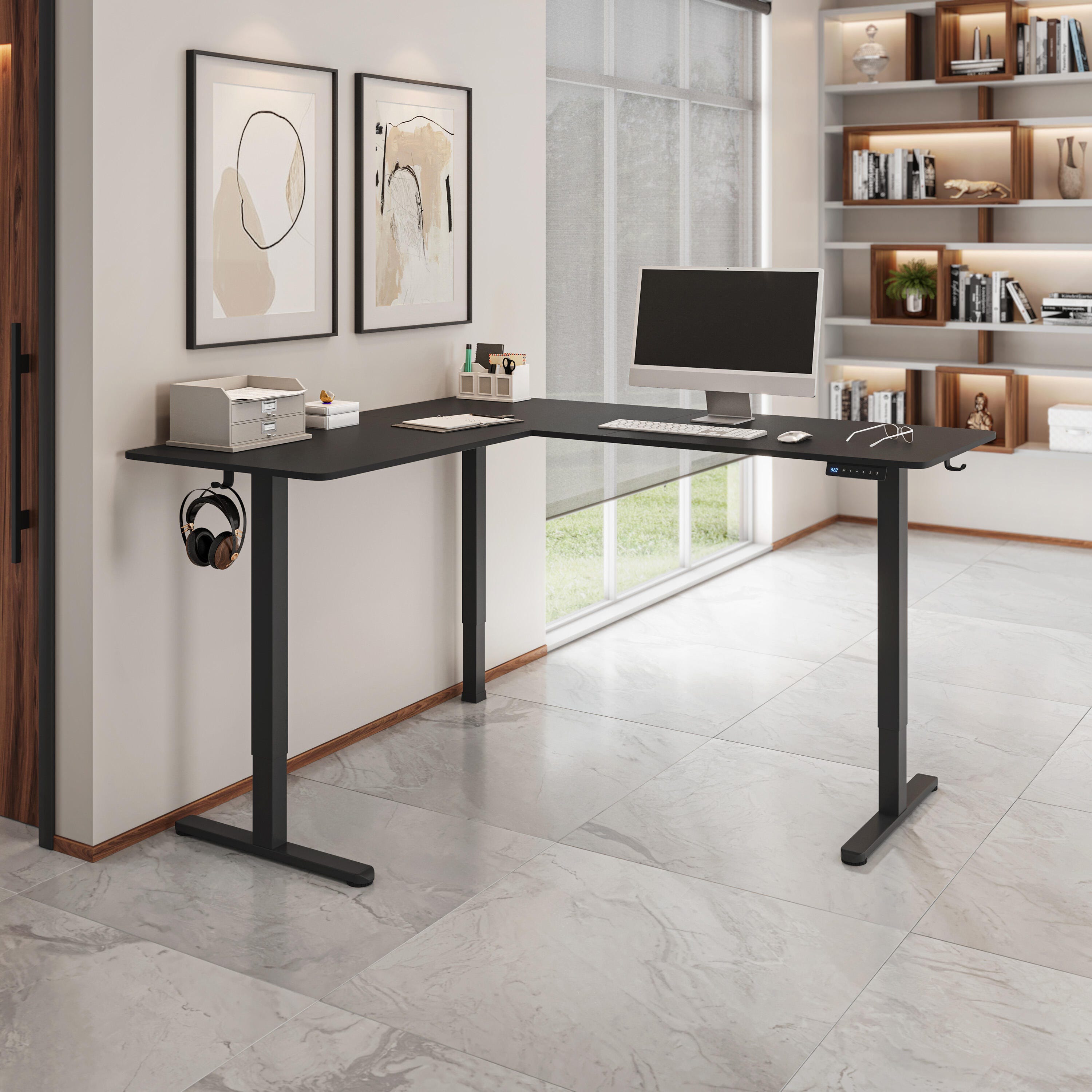 Click here for Techni Mobili 63 Standing Home Office Desk  Black prices