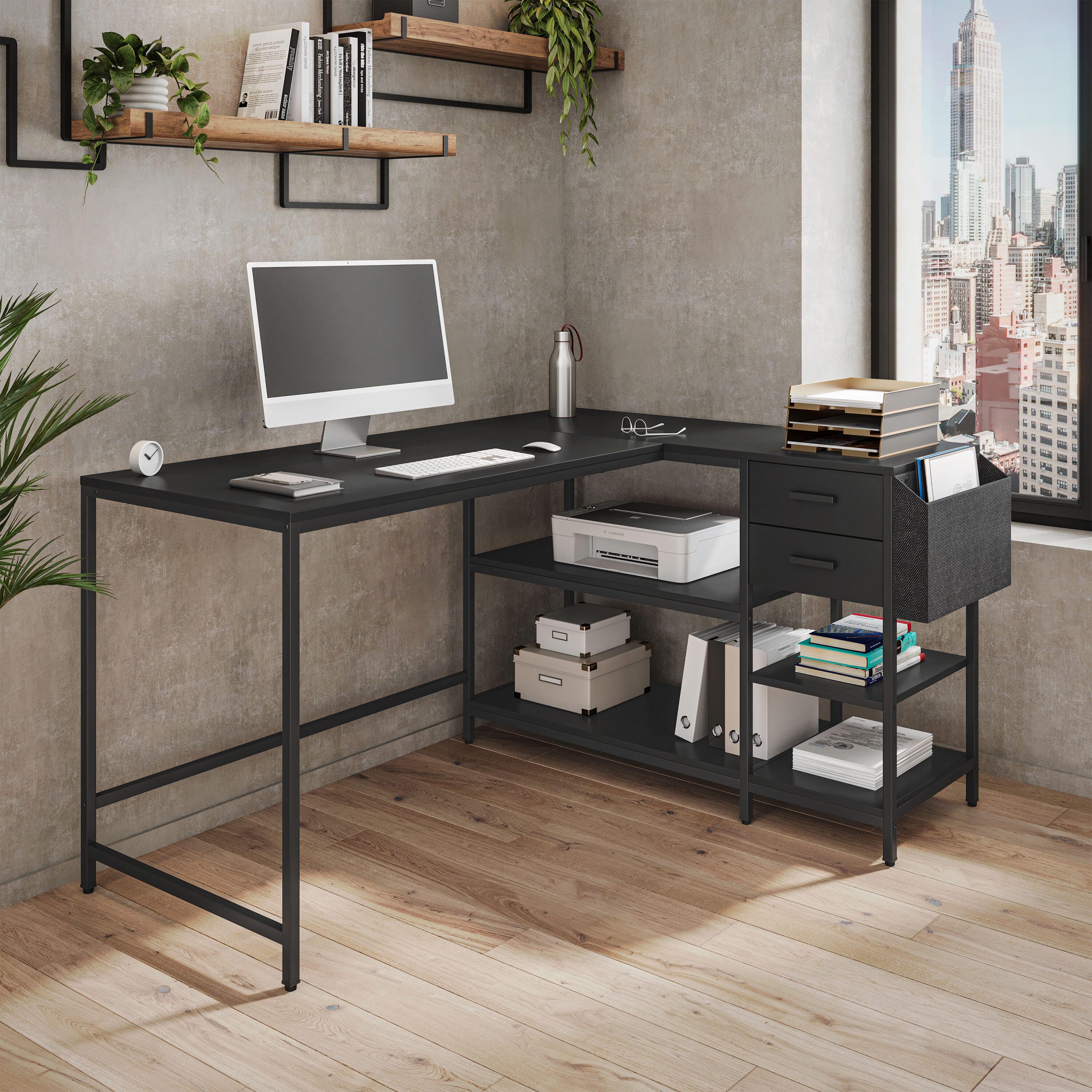 Click here for Techni Mobili 29 Home Office Desk  Black prices