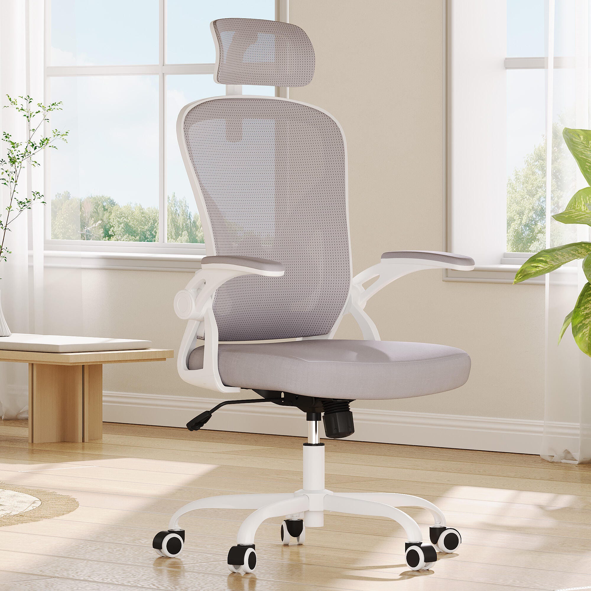 Click here for Dovelina Furnique 48 Home Office Desk Chair  Gray prices