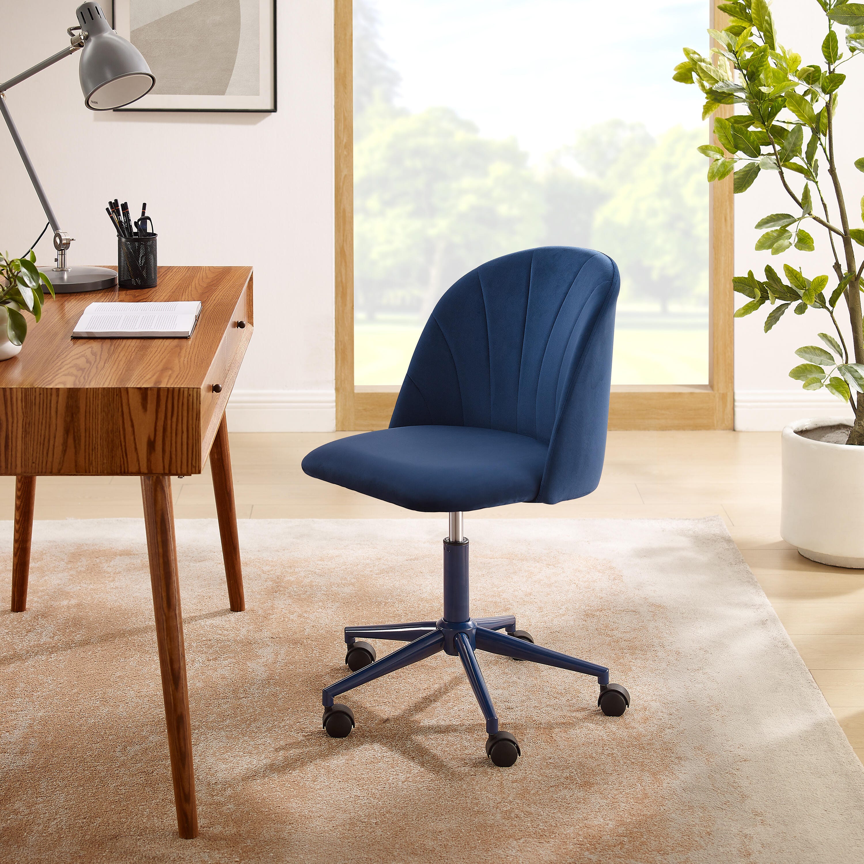 Click here for Linon Belle Home Office Desk Chair  Navy Blue prices