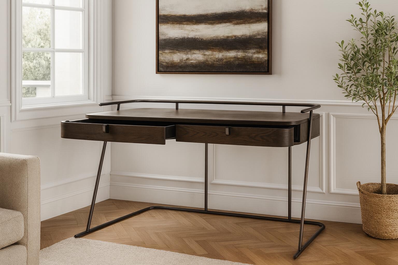 Click here for Safavieh Ferrell 24 Home Office Desk  Dark Walnut prices