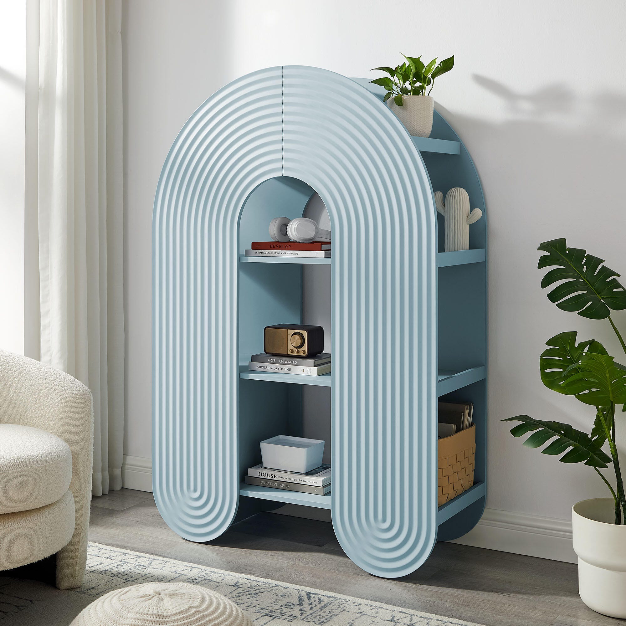 Click here for Modway Daydream 58 Bookshelf  Light Blue prices