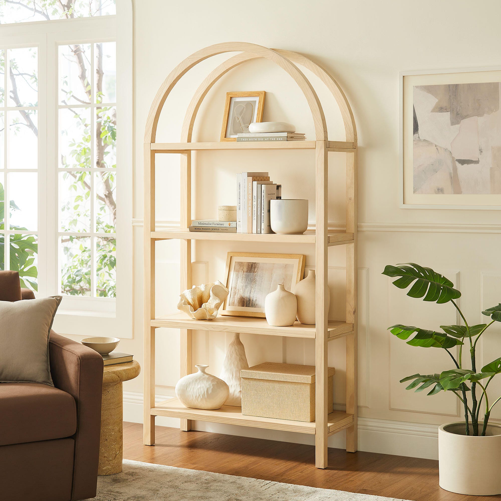 Click here for Modway Vexley 72 Arched Bookshelf  Natural prices