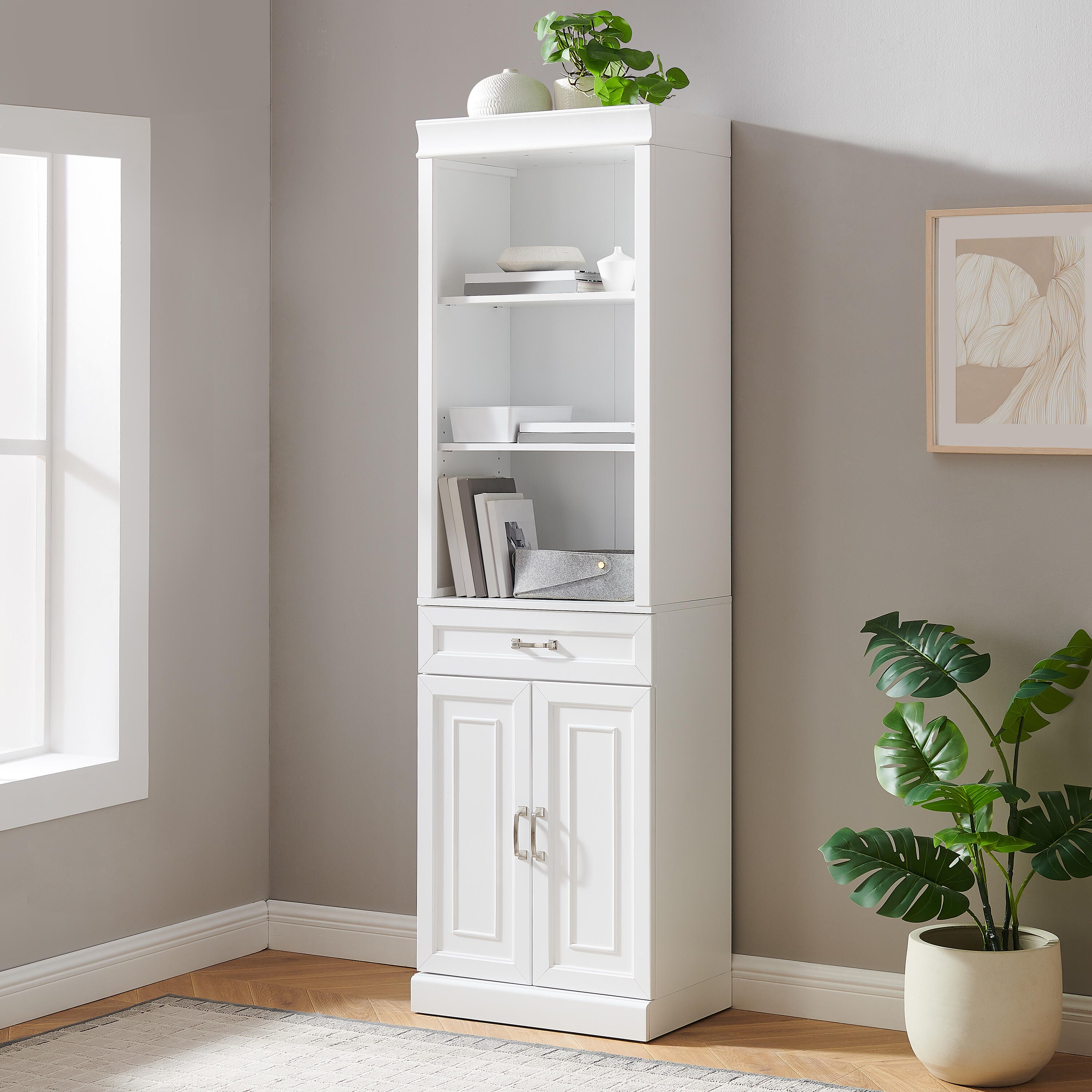 Click here for Crosley Furniture Stanton Storage Bookcase  White prices