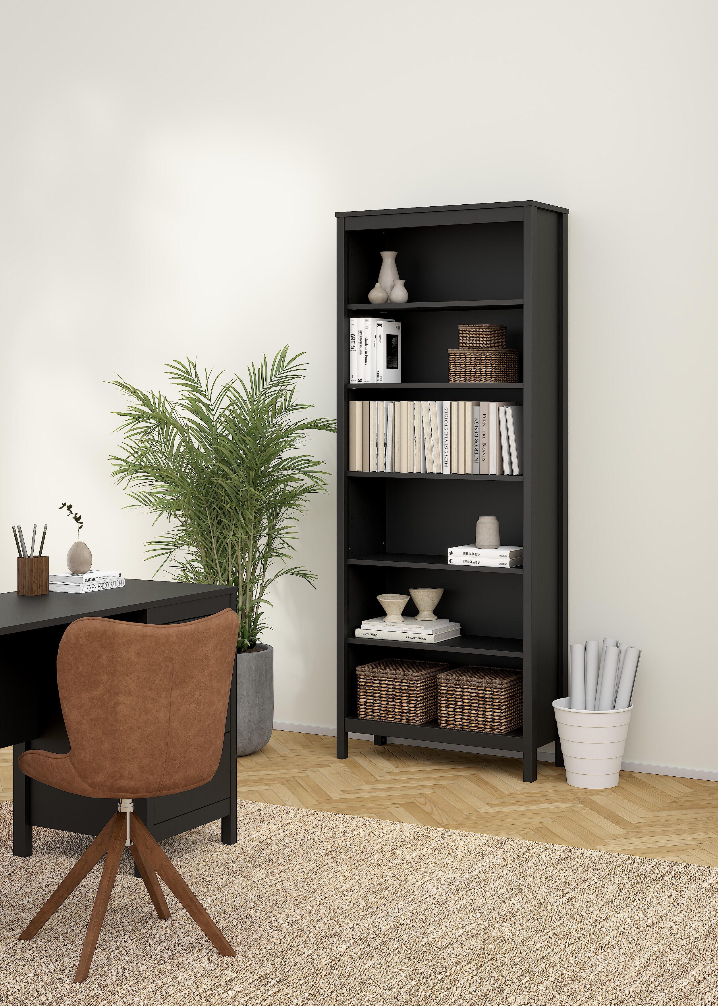 Click here for Madrid Adjustable 6 Shelf Home Office Bookcase  Bl... prices