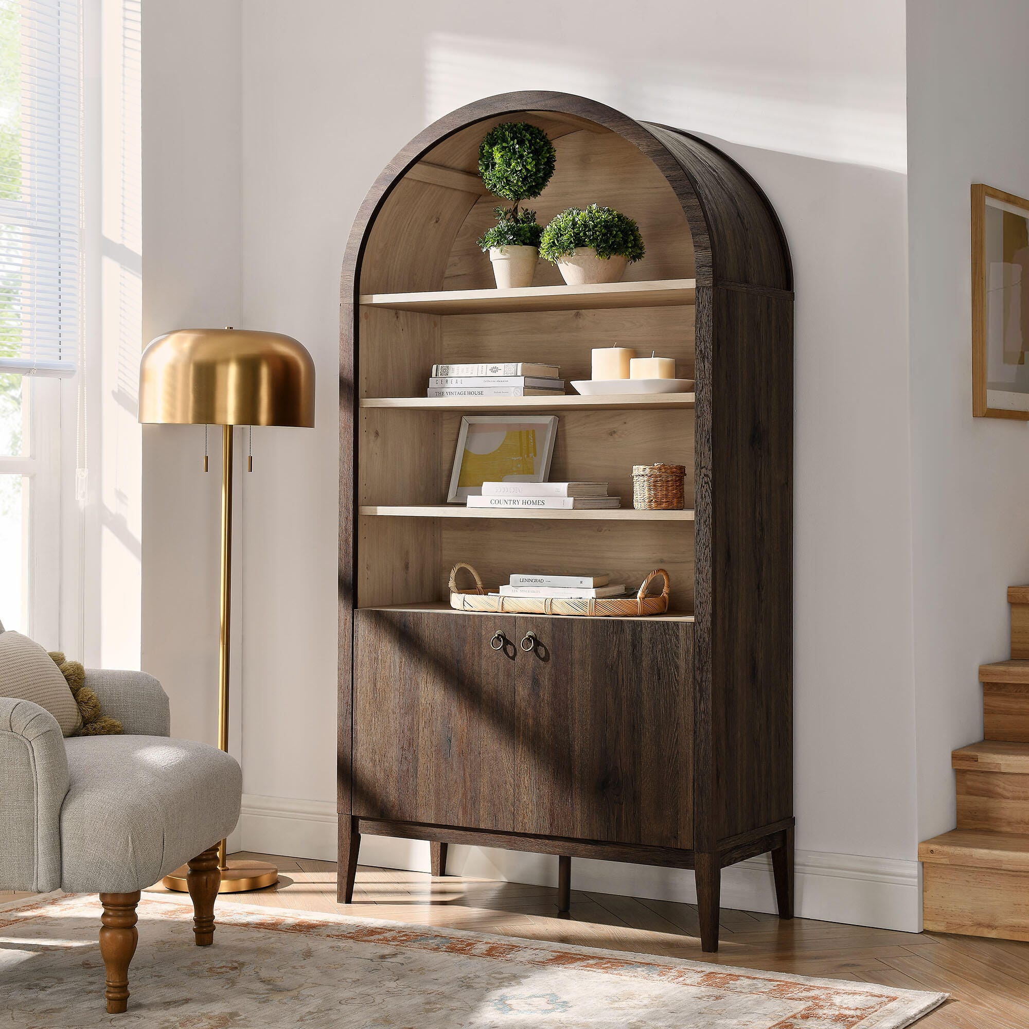 Click here for Modway Nolan 74 Storage Bookcase  Dark Walnut prices