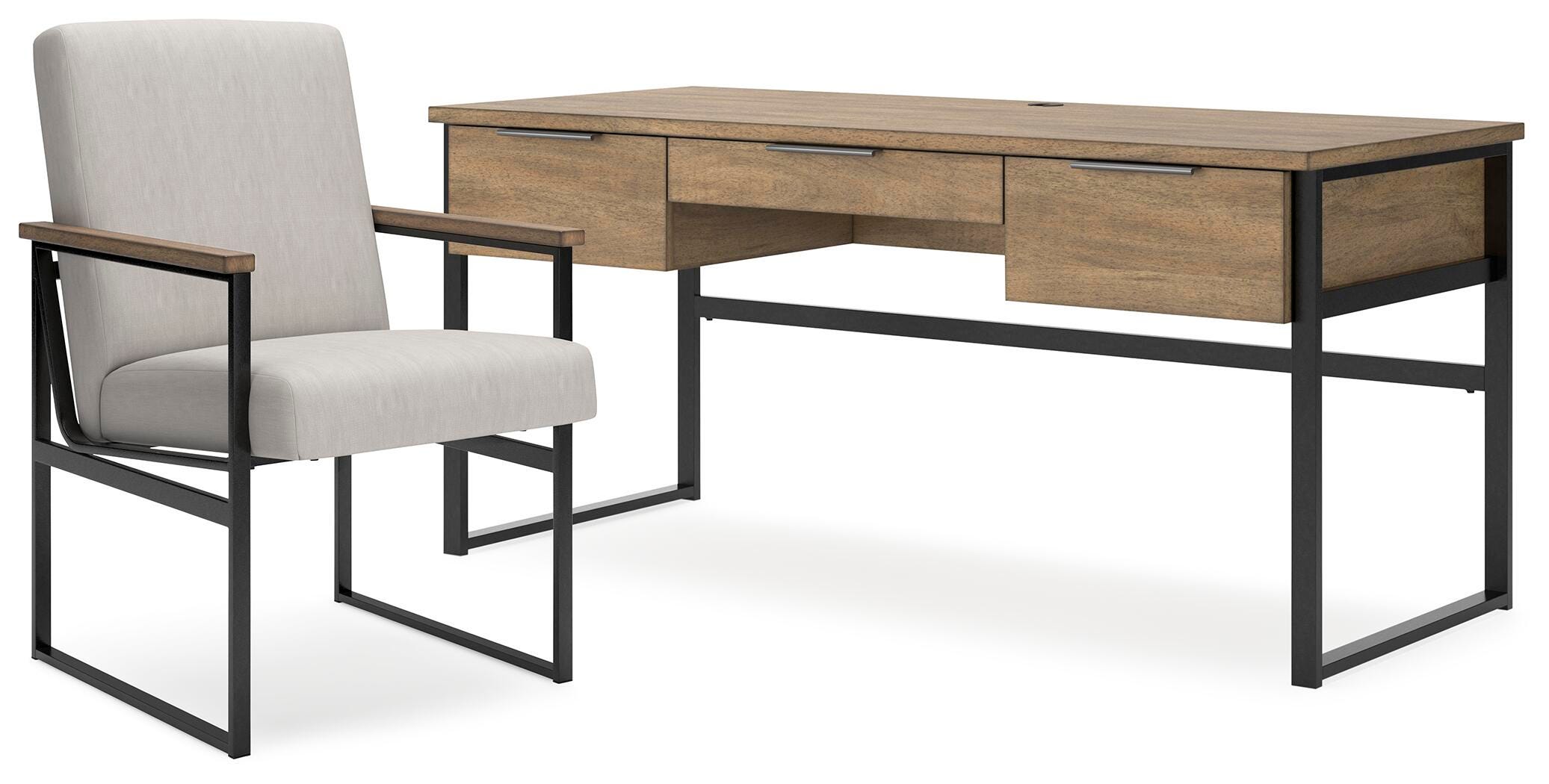 Click here for Montia Home Office Desk with Chair  Light Brown prices