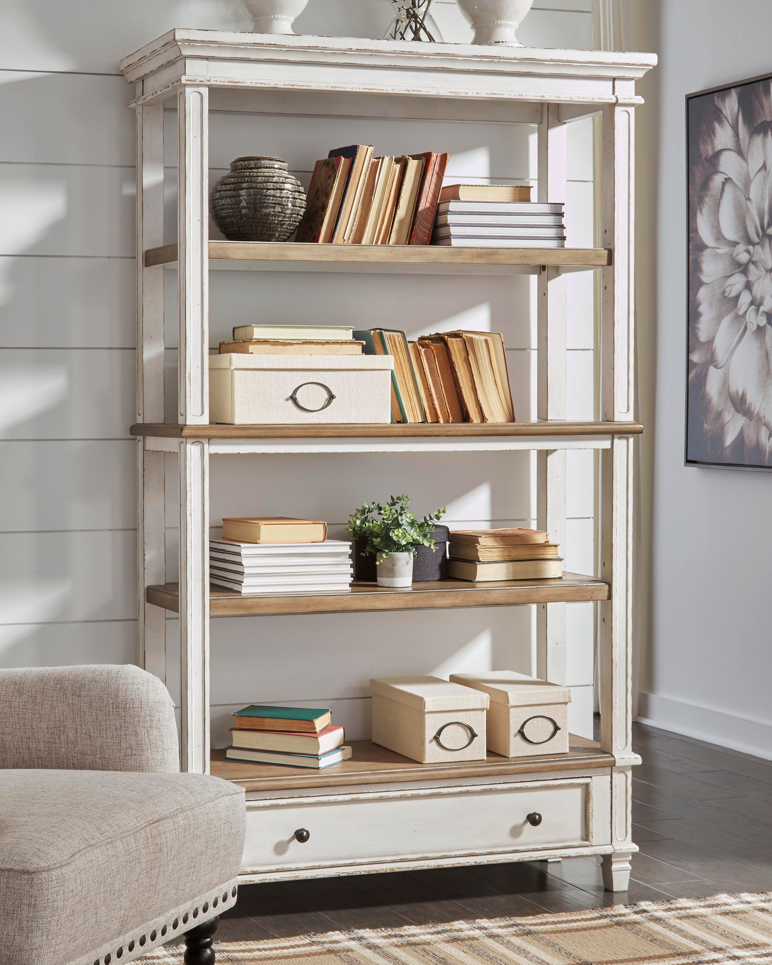 Click here for Realyn 75 Bookcase with 3 Shelves  Brown/White prices