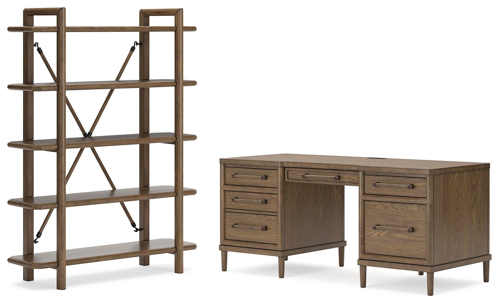 Click here for Roanhowe Home Office Desk and Storage  Brown prices
