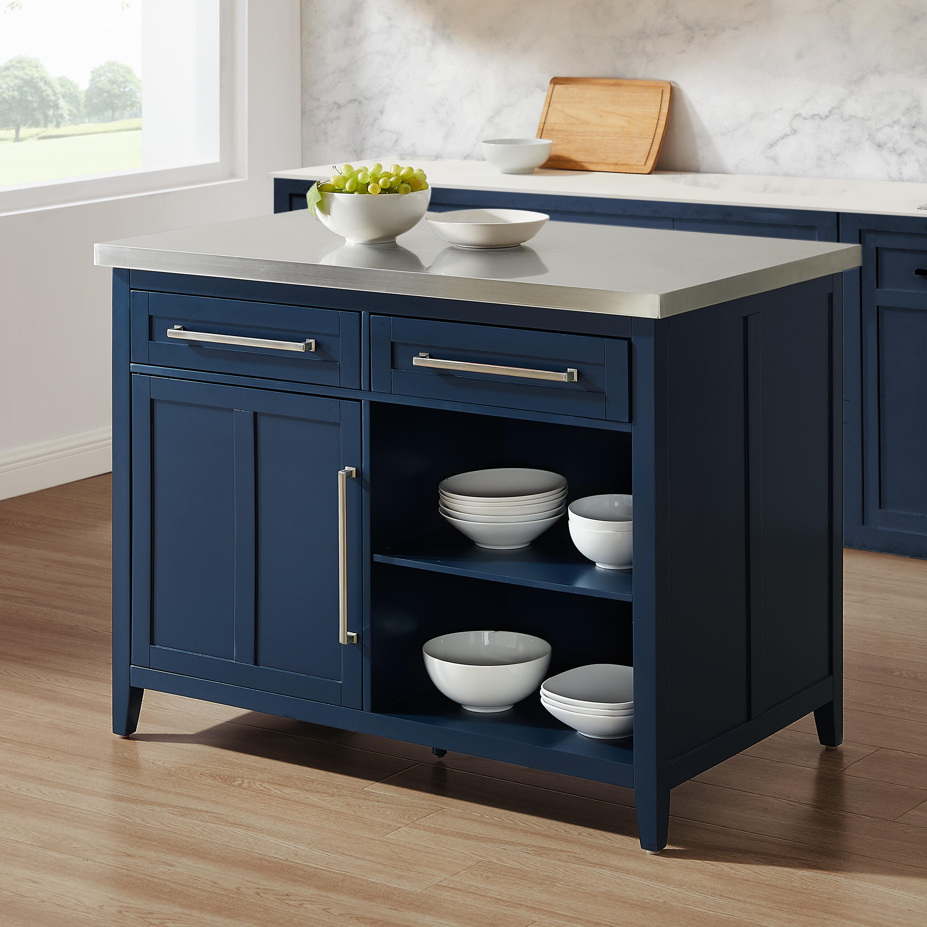 Click here for Crosley Furniture Silvia Kitchen Island  Navy prices