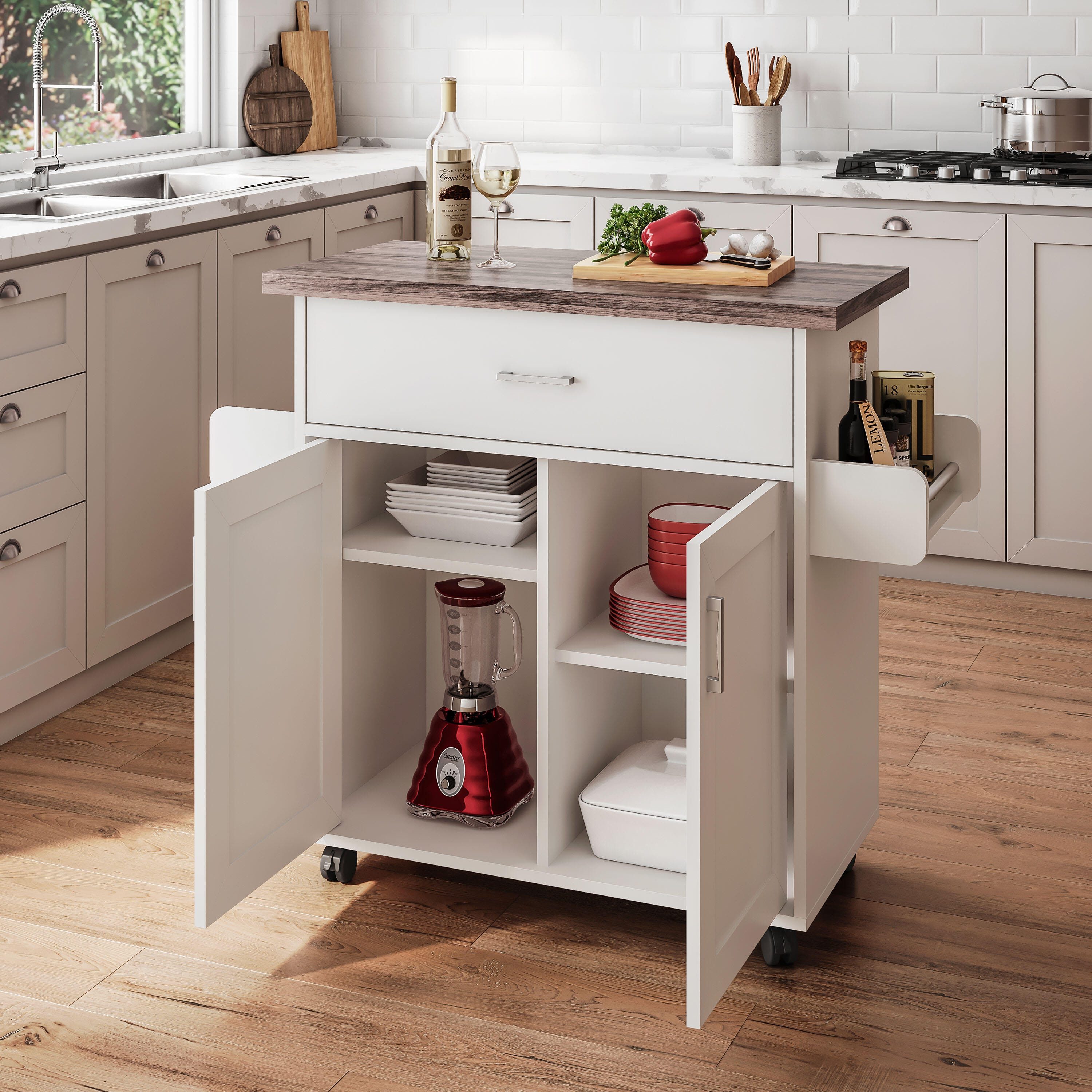 Click here for Techni Home Kitchen Island  White prices