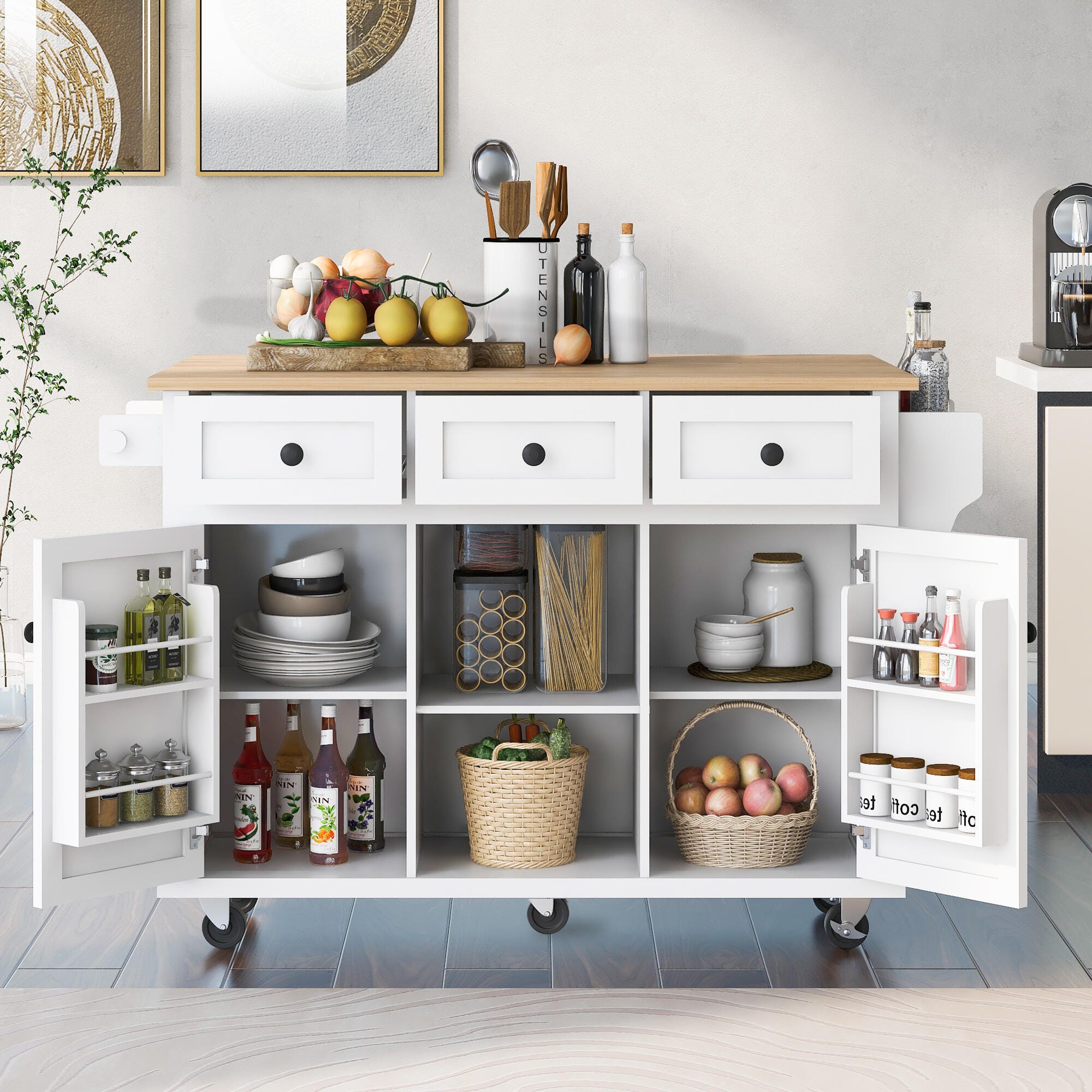 Click here for Dovelina Zenyra Kitchen Island  White prices