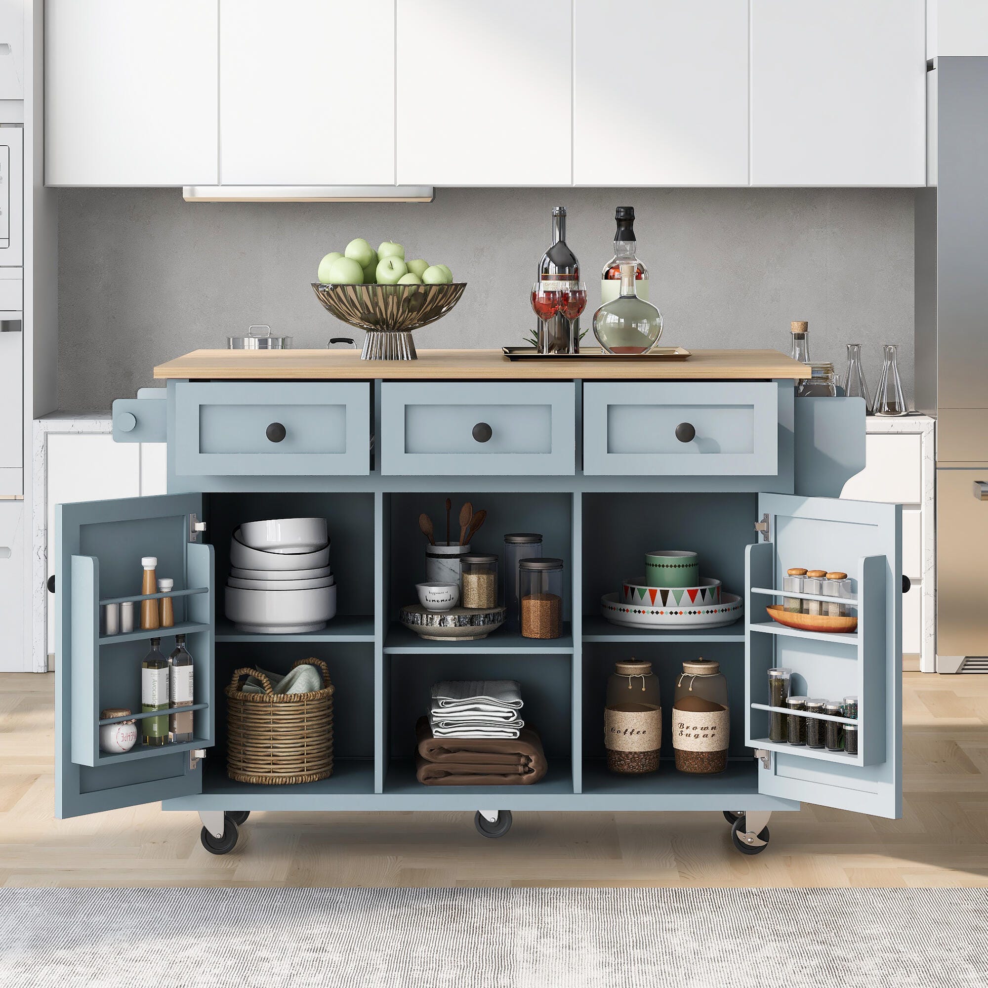 Click here for Dovelina Zenyra Kitchen Island  Blue prices
