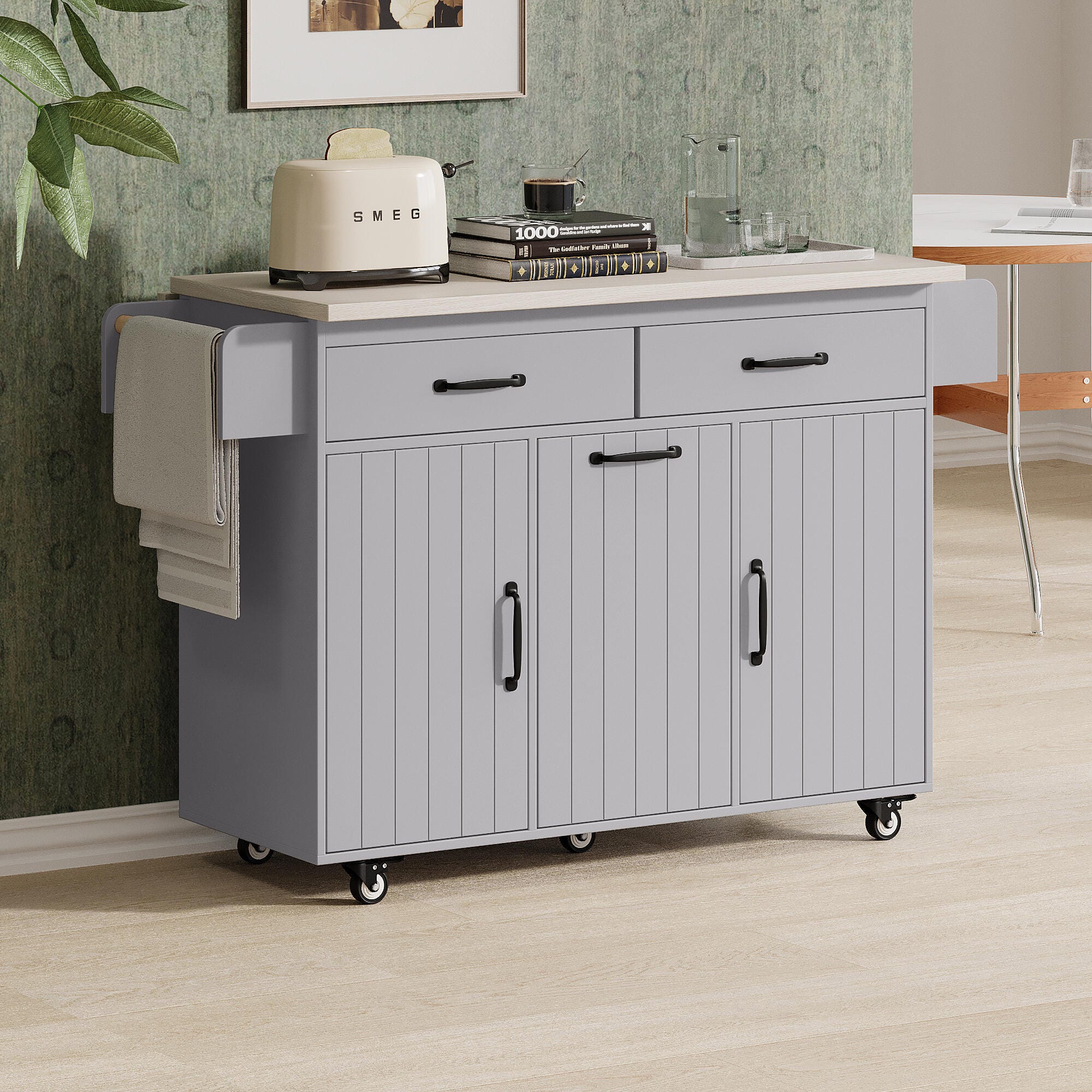 Click here for Dovelina Zenyra Kitchen Island with Storage Cabine... prices