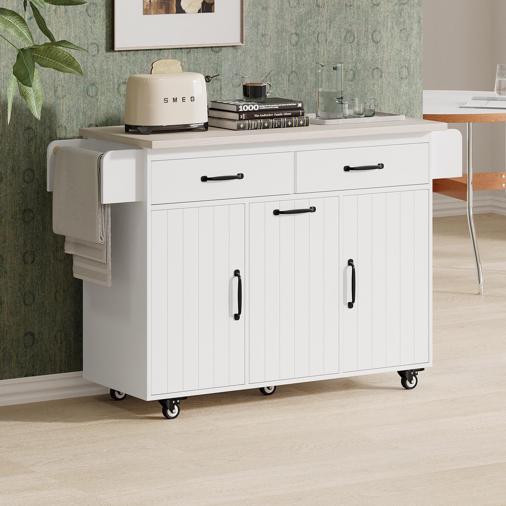 Click here for Dovelina Zenyra Kitchen Island with Storage Cabine... prices