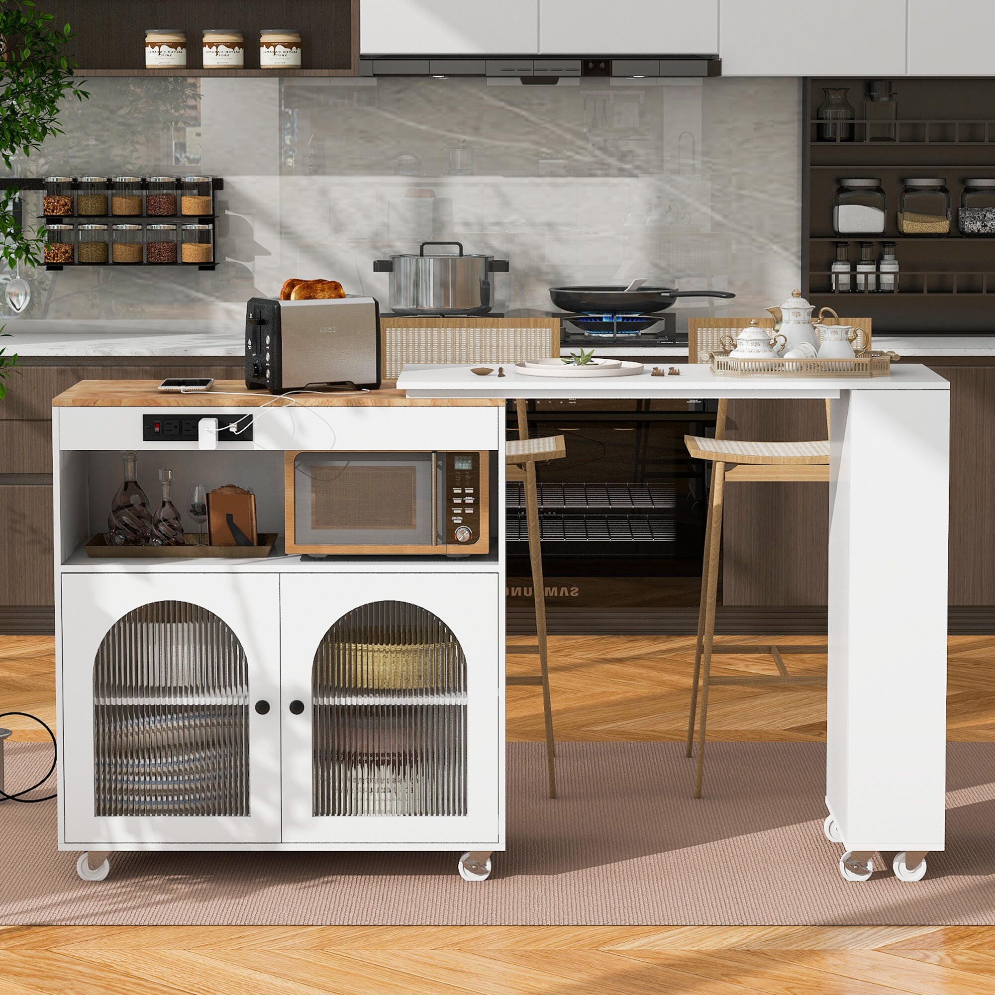 Click here for Dovelina Zenyra Kitchen Island With Extended Table... prices
