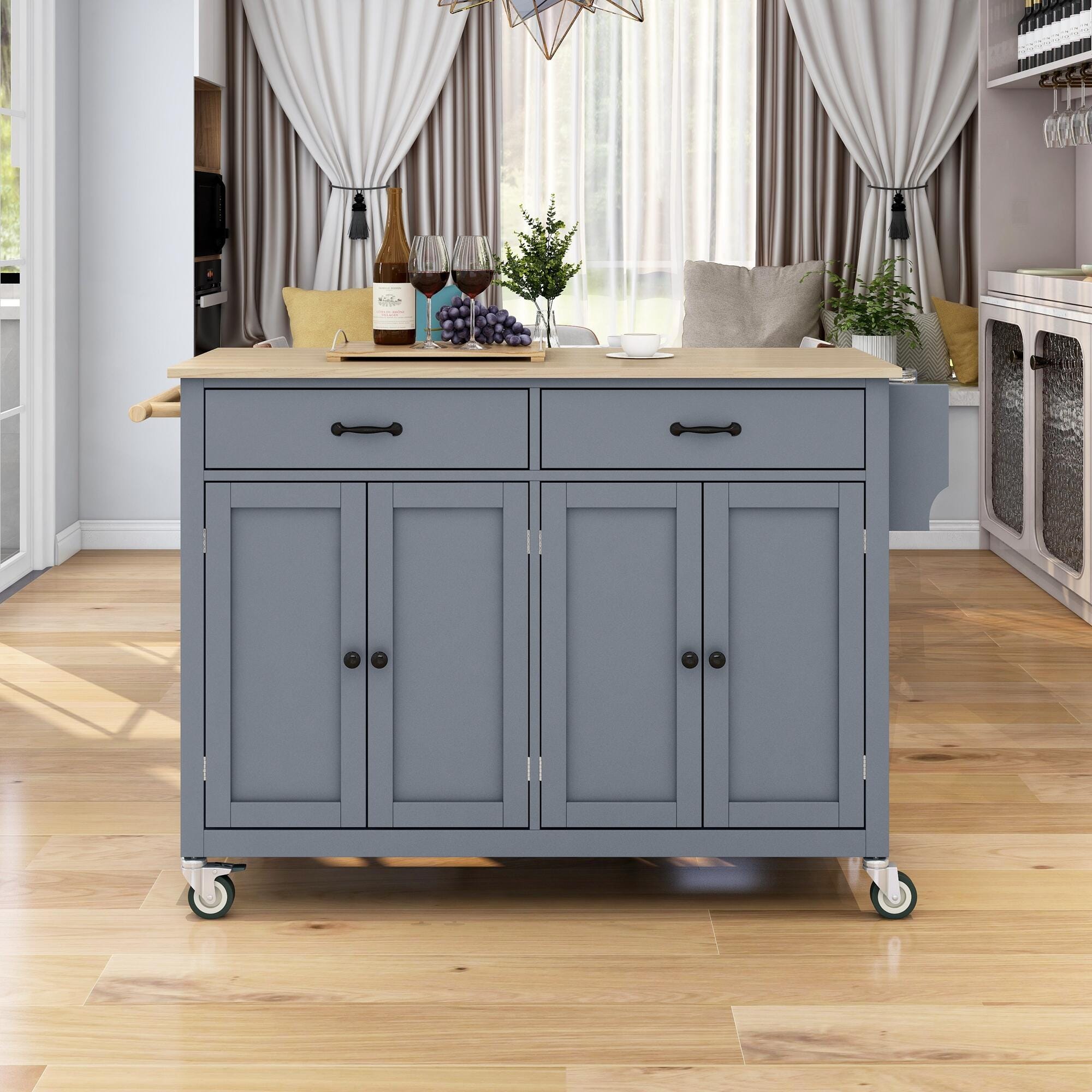 Click here for Dovelina Kiopy Kitchen Island Cart with Solid Wood... prices
