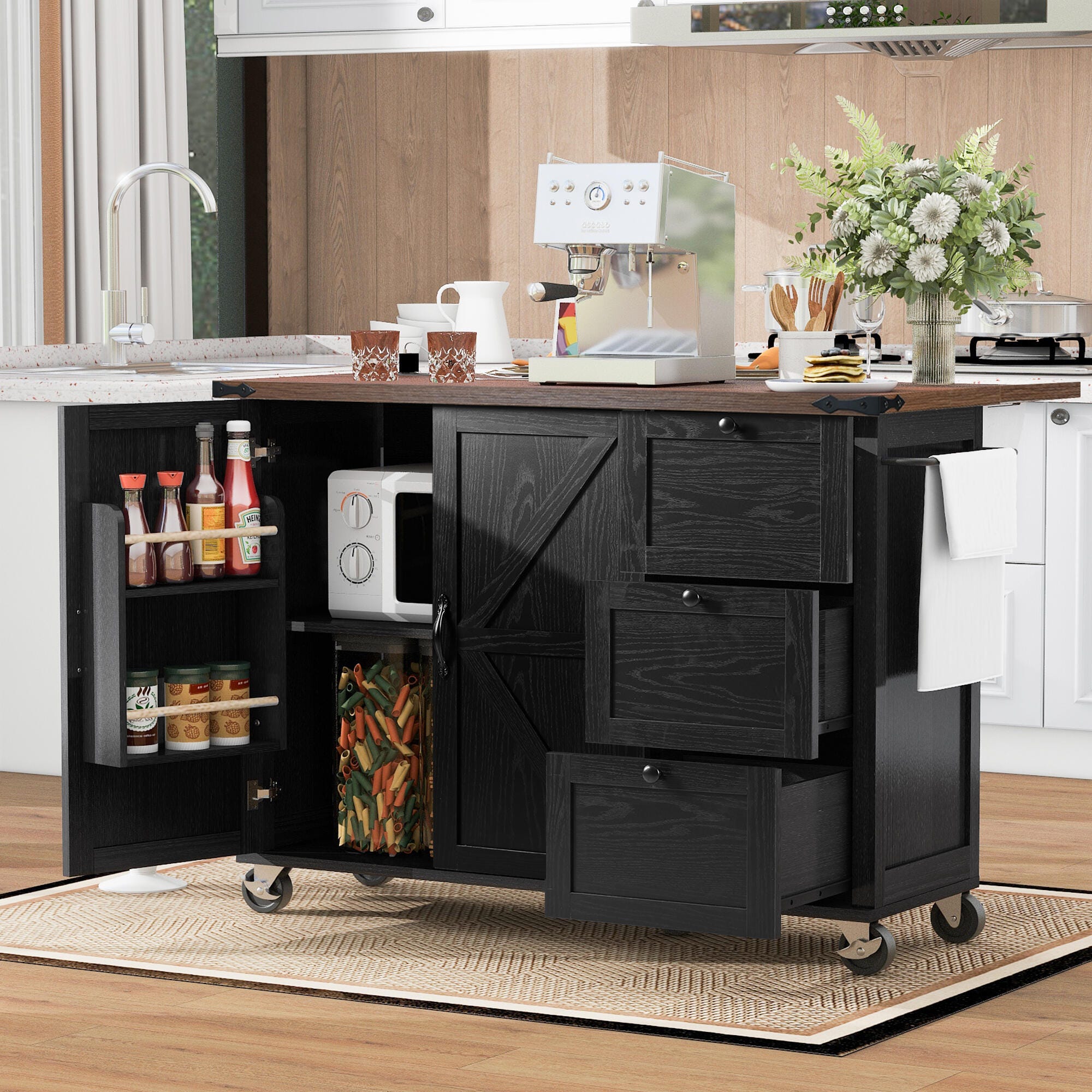Click here for Dovelina Kiopy Kitchen Storage Island with Interna... prices