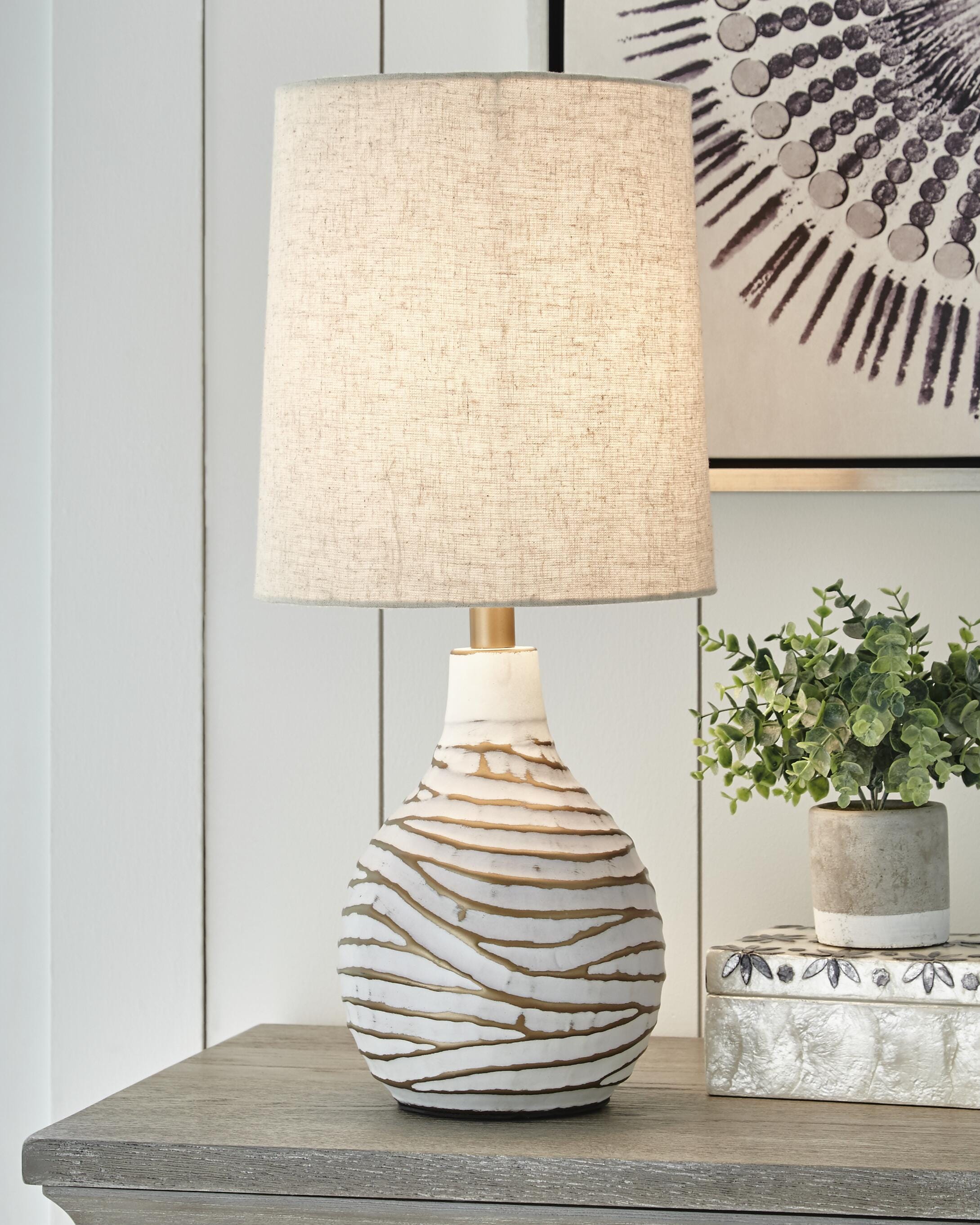 Click here for Aleela Table Lamp  White/Gold Finish prices
