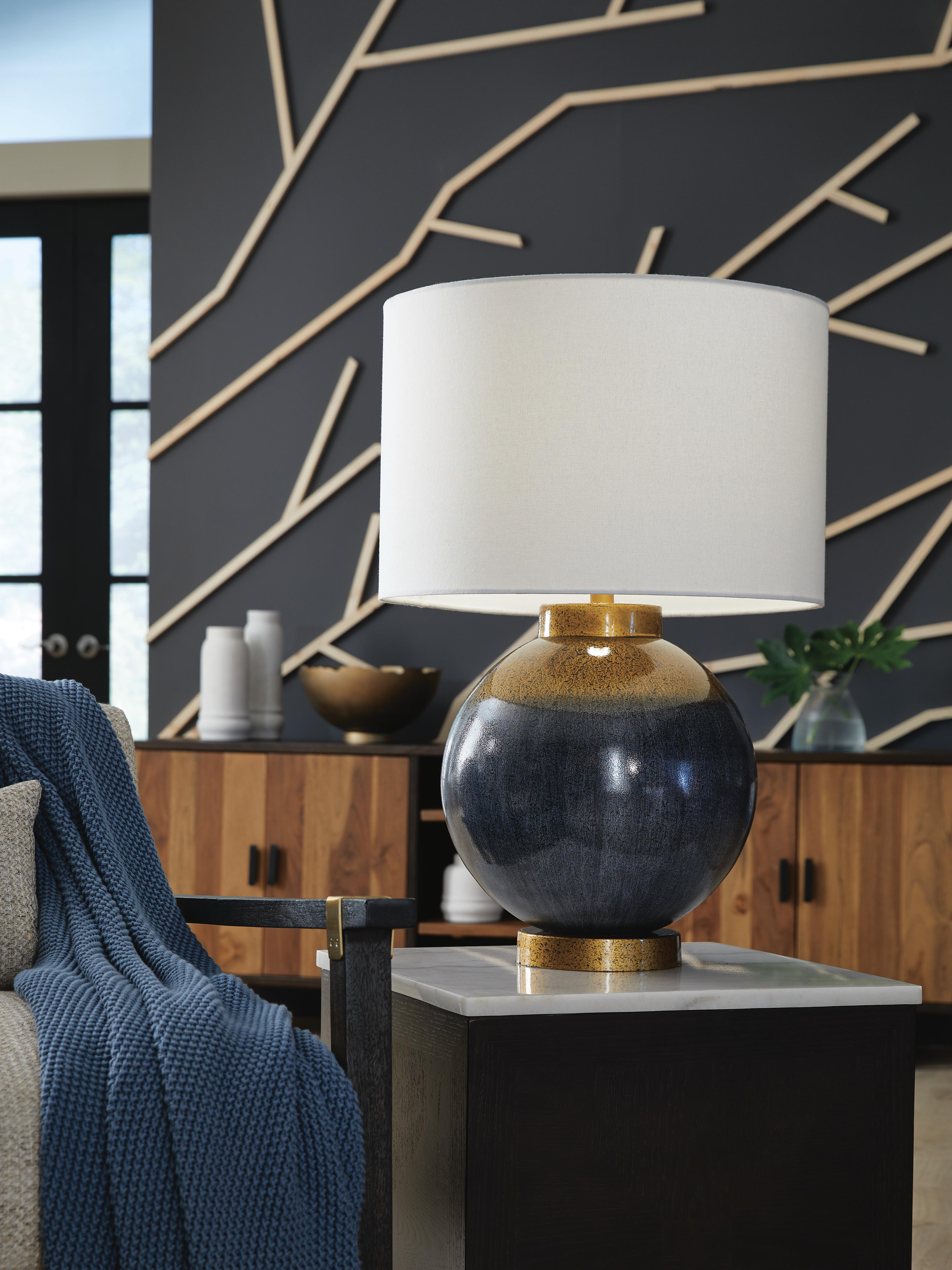 Click here for Adara Table Lamp  Blue/Gold Finish prices