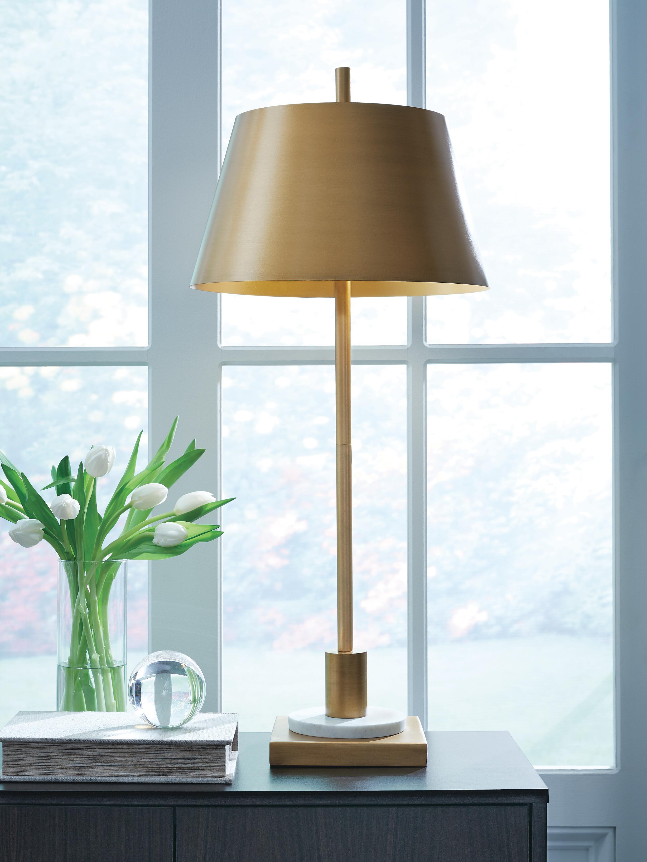 Click here for Fritzburn Table Lamp  Gold Finish/White prices