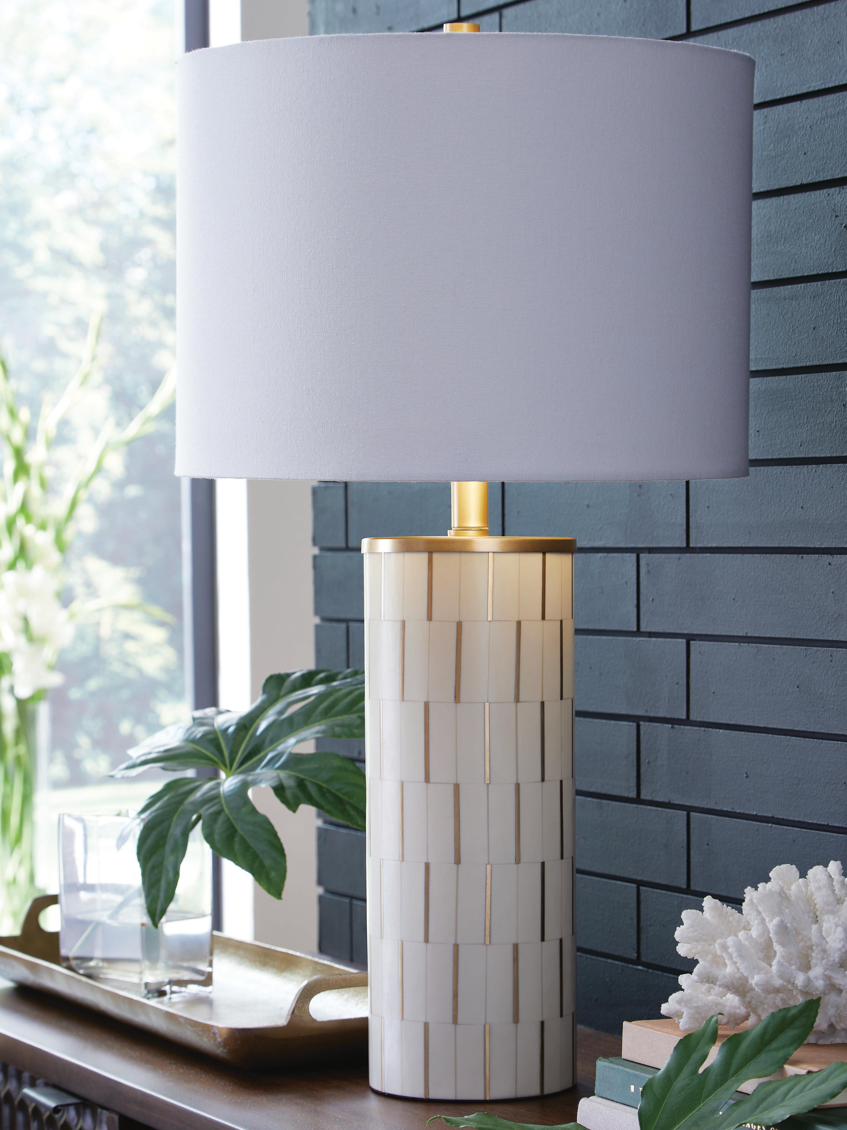 Click here for Faridworth Table Lamp  White/Gold Finish prices