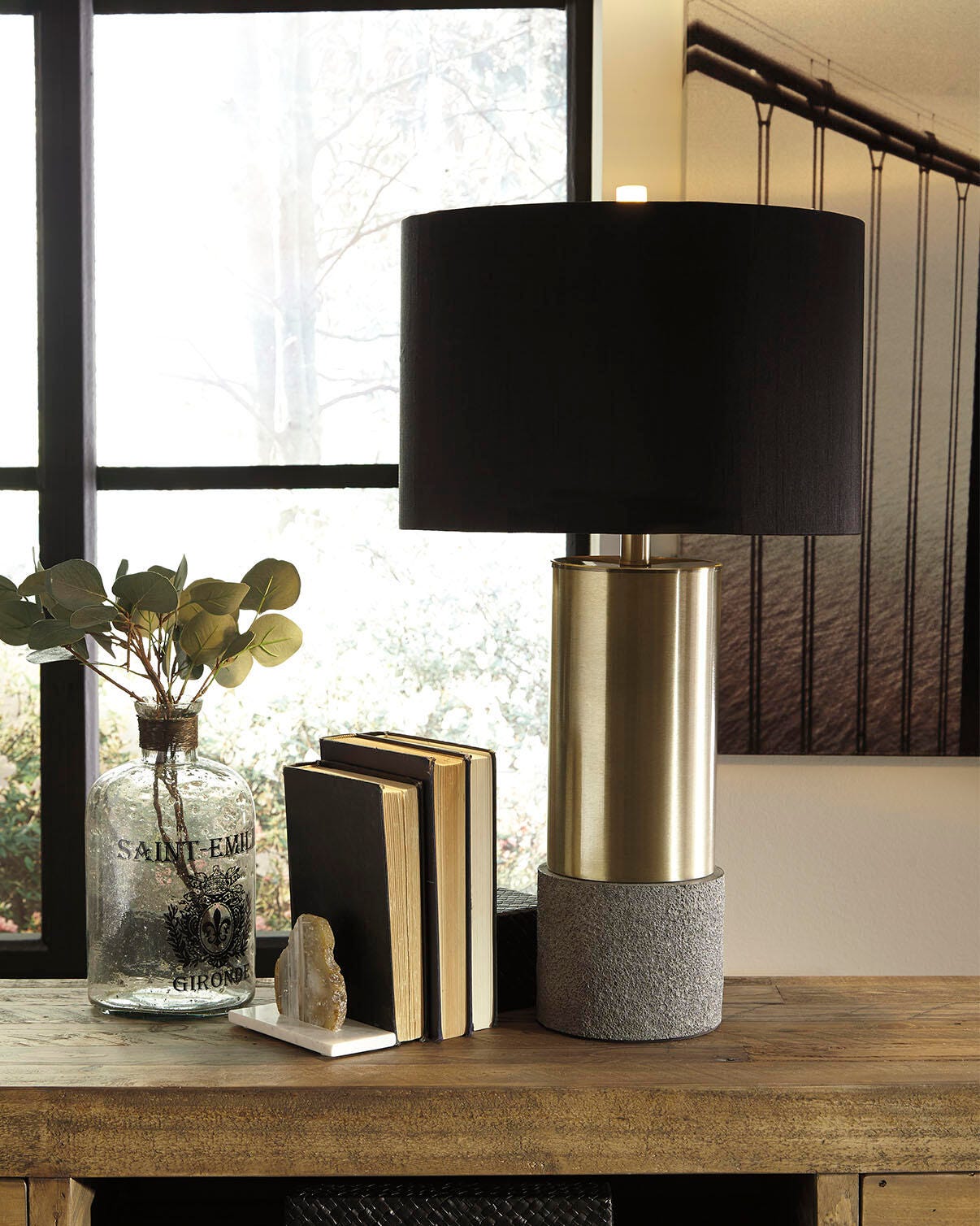 Click here for Jacek Table Lamp (Set of 2)  Gray/Brass Finish prices