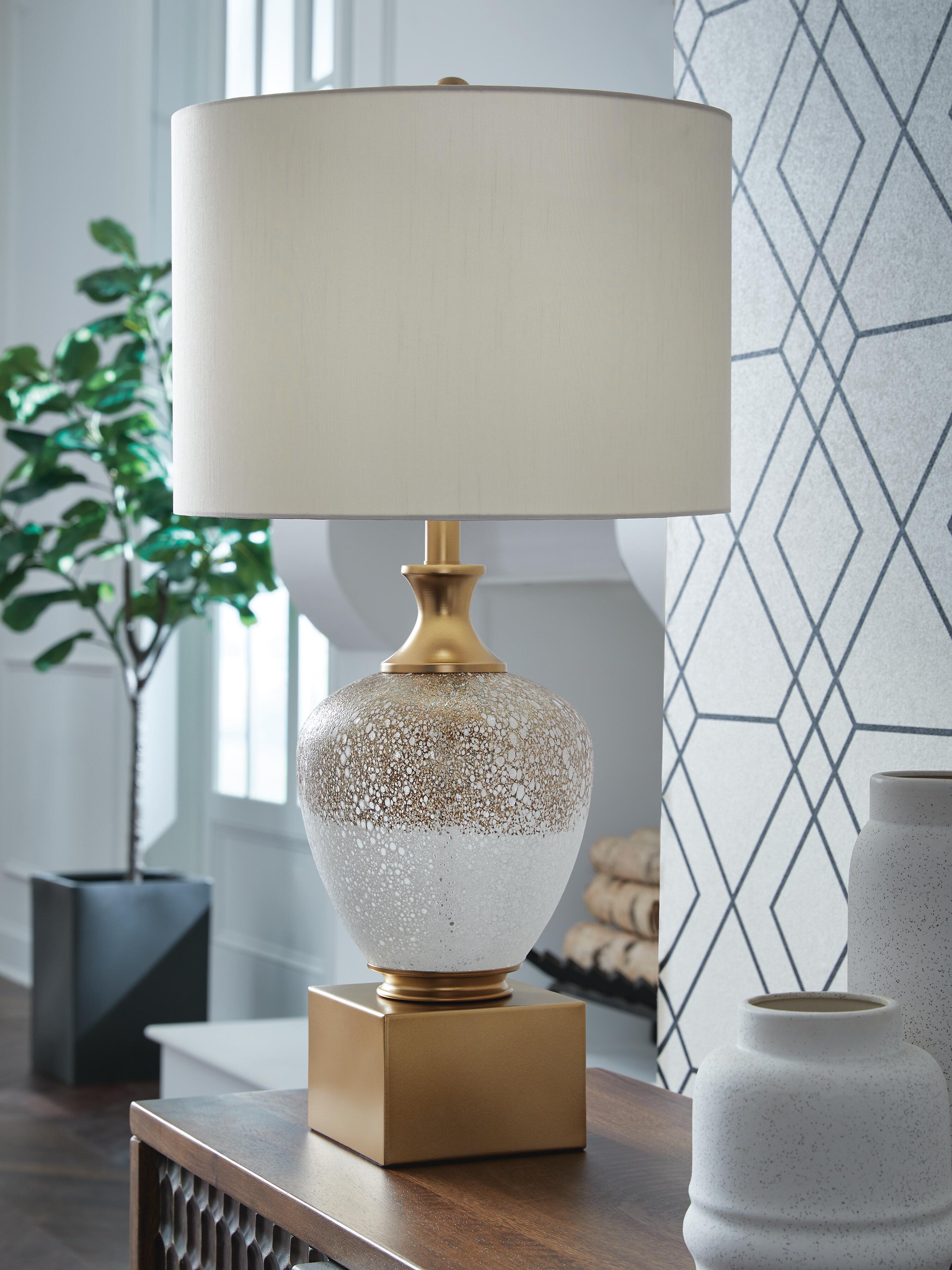 Click here for Tavisburg Table Lamp  Brown/White/Gold prices