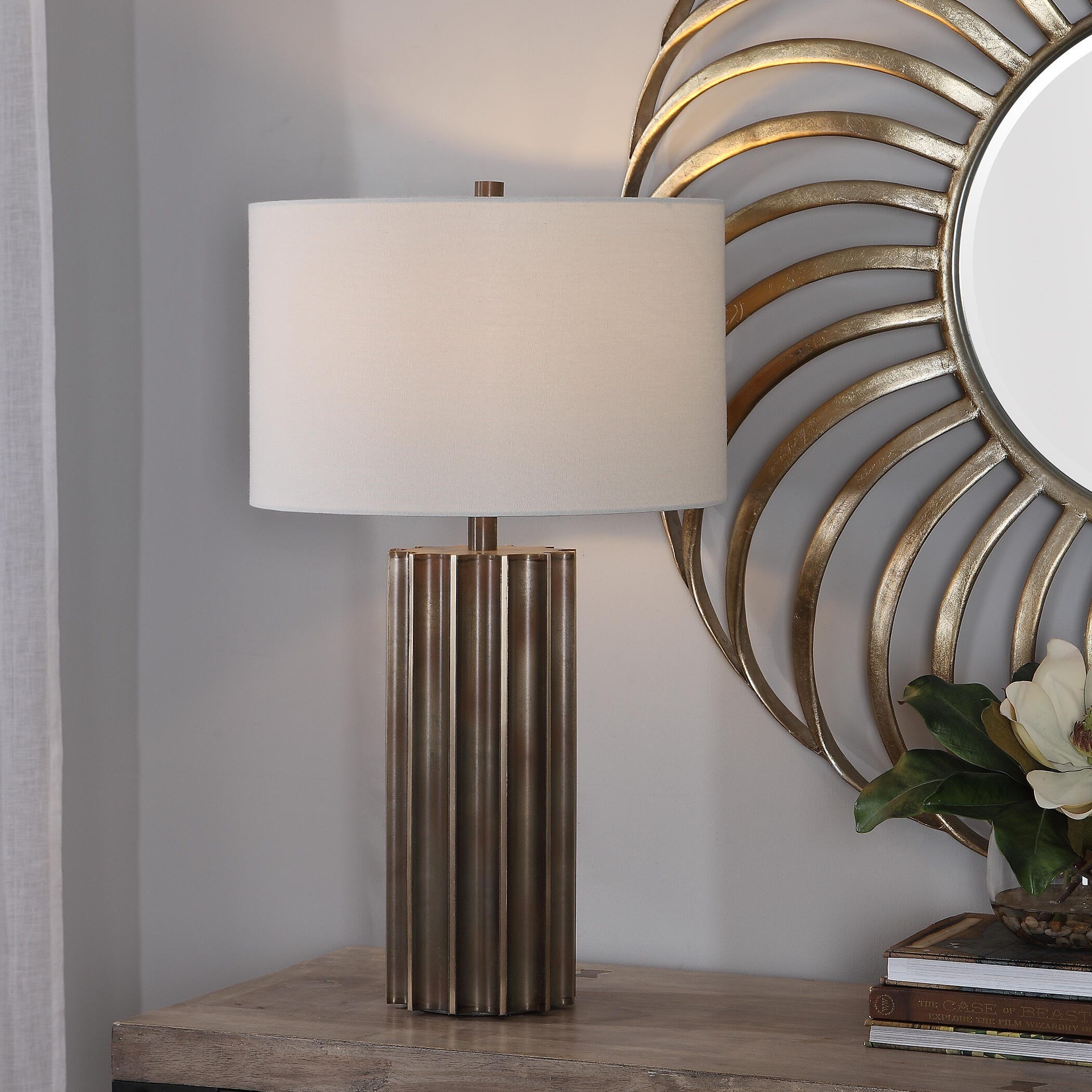 Click here for Uttermost Khalio Gun Metal Table Lamp  Silver prices